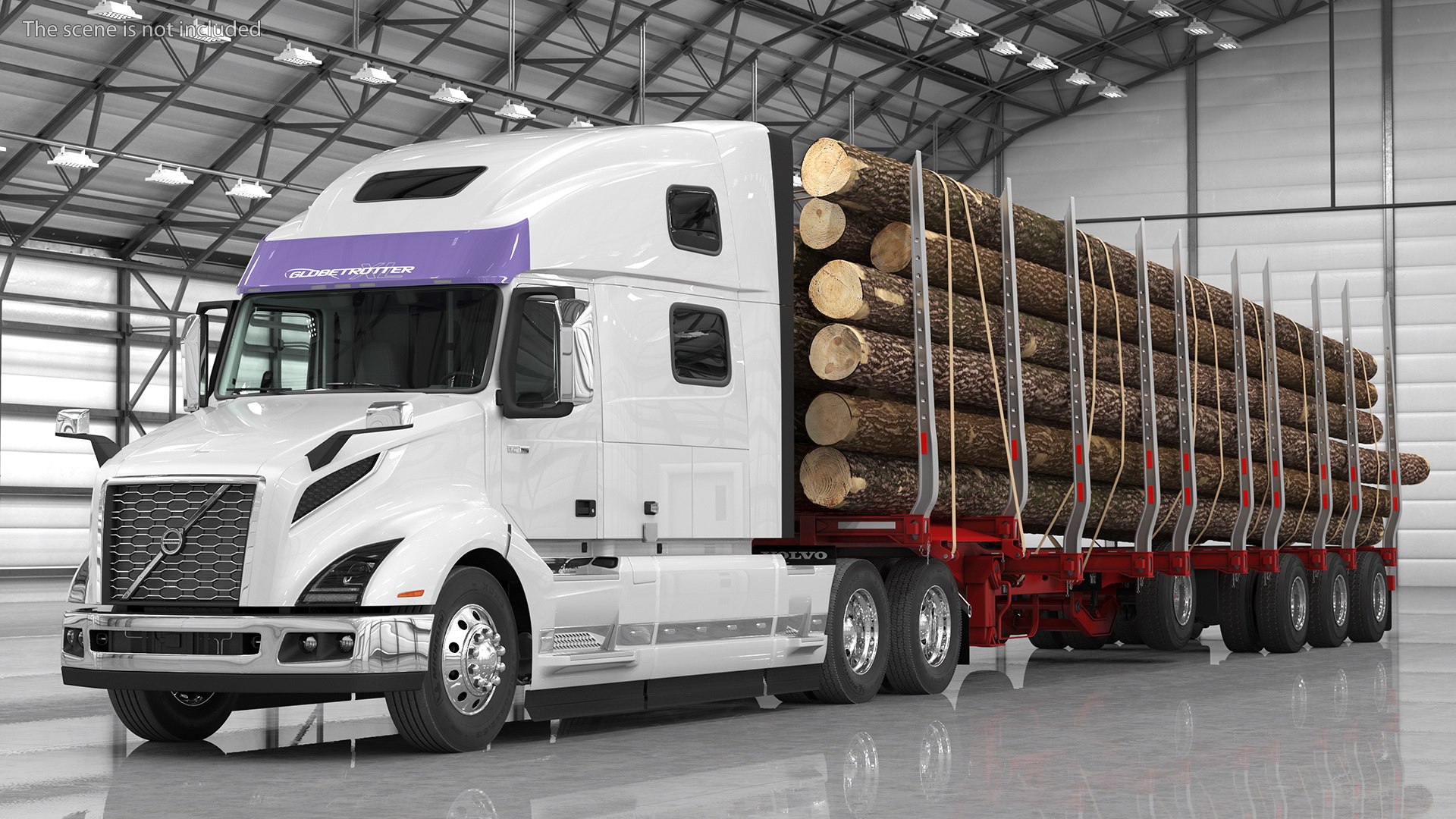 3D Volvo VNL 860 Truck With Logging Trailer Rigged - TurboSquid 1872292
