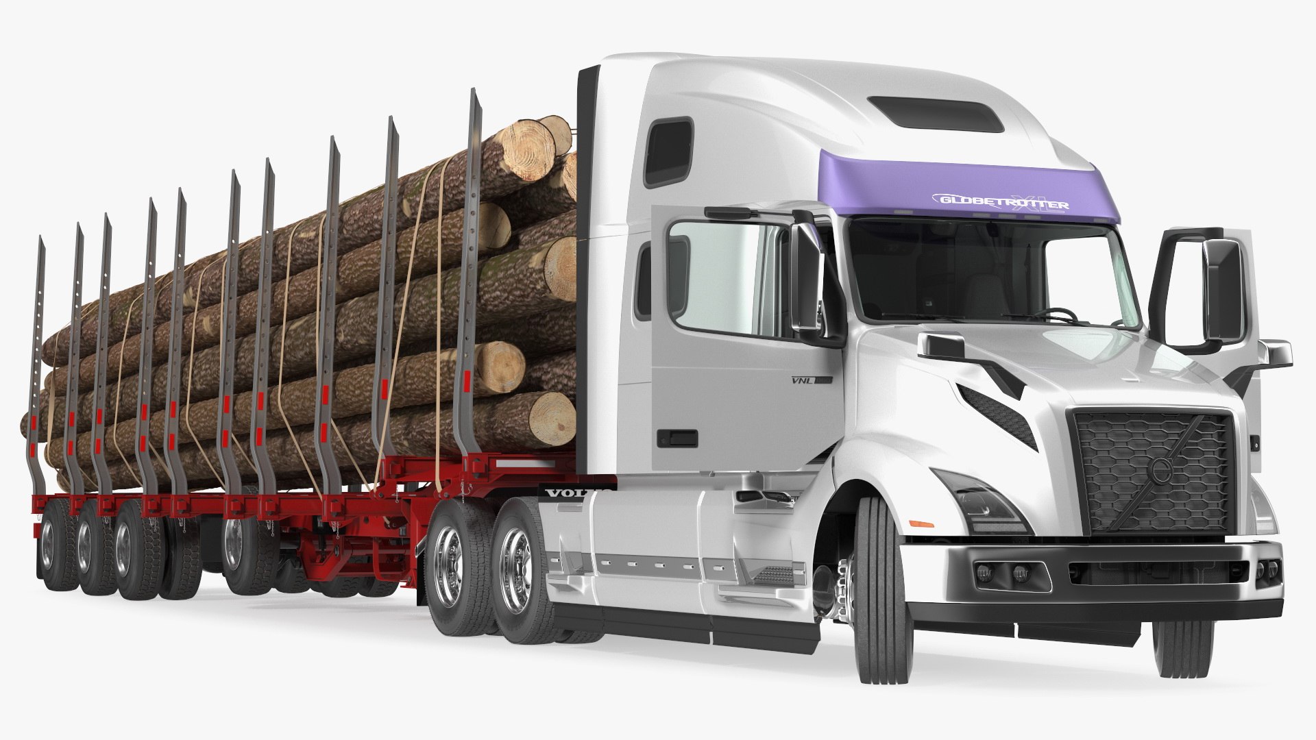 3D Volvo VNL 860 Truck with Logging Trailer Rigged - TurboSquid 1872292