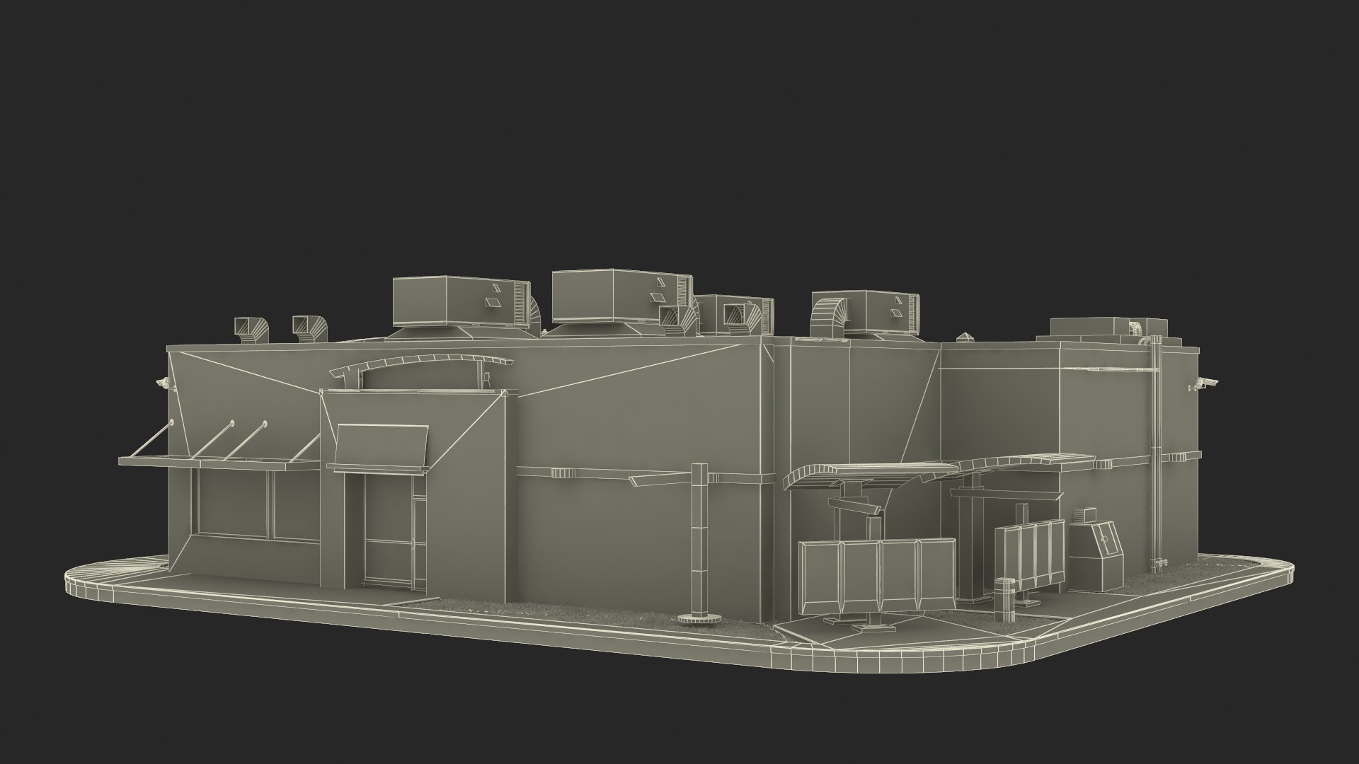 3D Unbranded Fast Food Building - TurboSquid 2382785