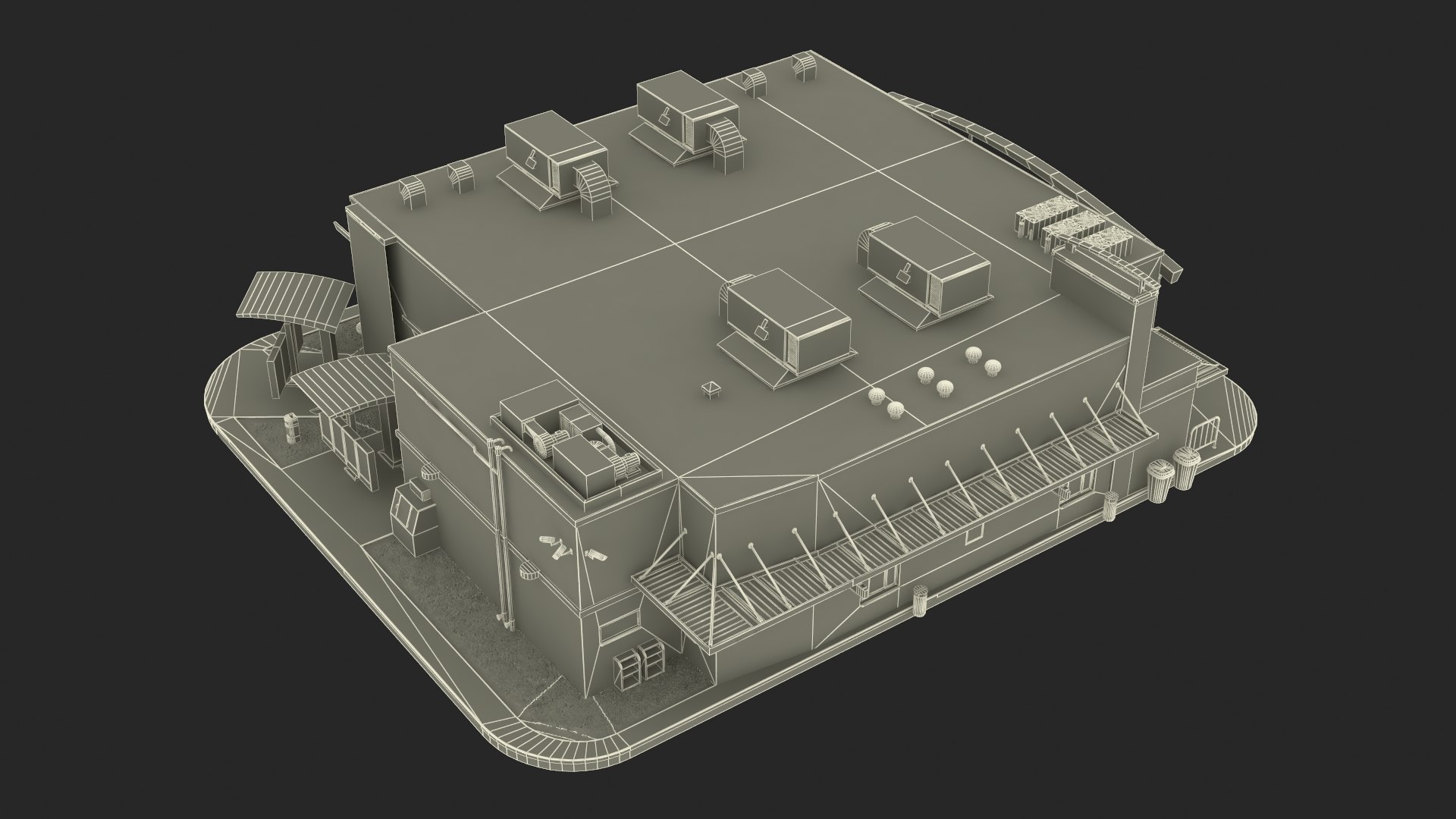 3D Unbranded Fast Food Building - TurboSquid 2382785