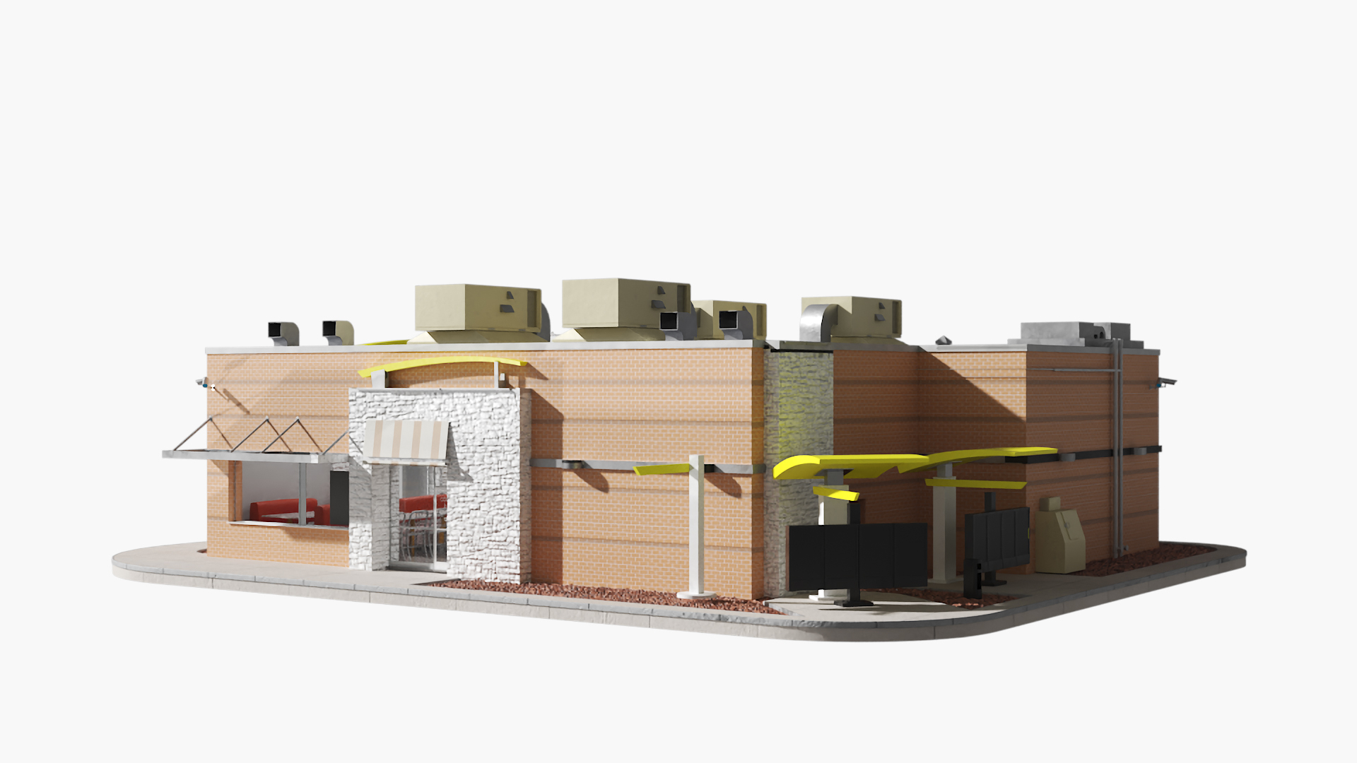 3D Unbranded Fast Food Building - TurboSquid 2382785