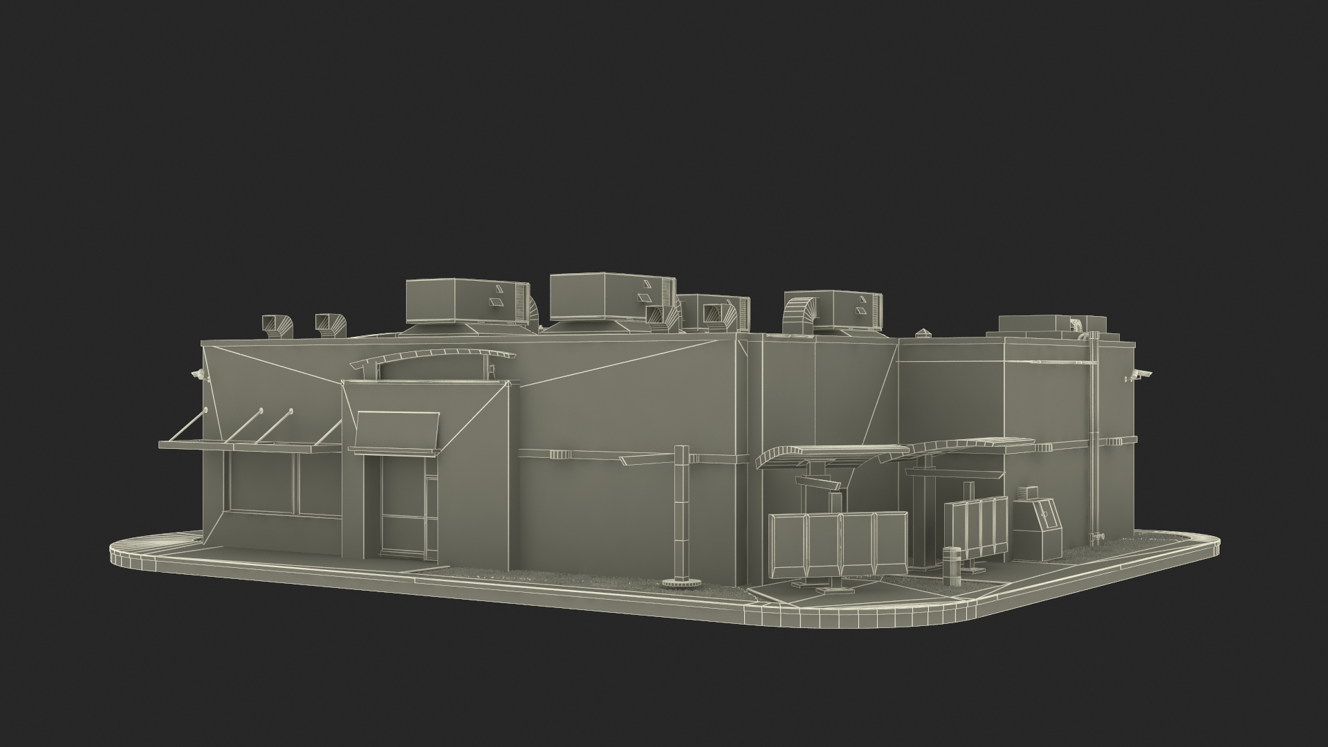 3D Unbranded Fast Food Building - TurboSquid 2382785