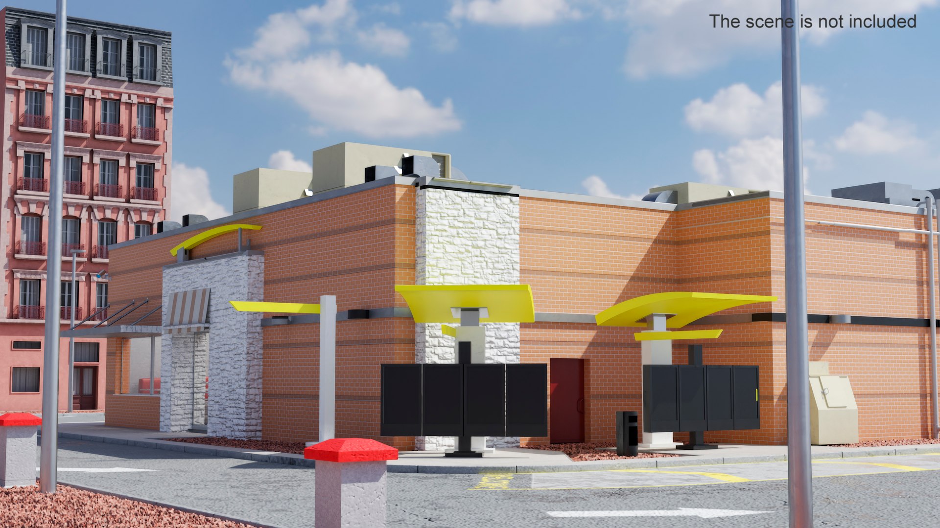 3D Unbranded Fast Food Building - TurboSquid 2382785
