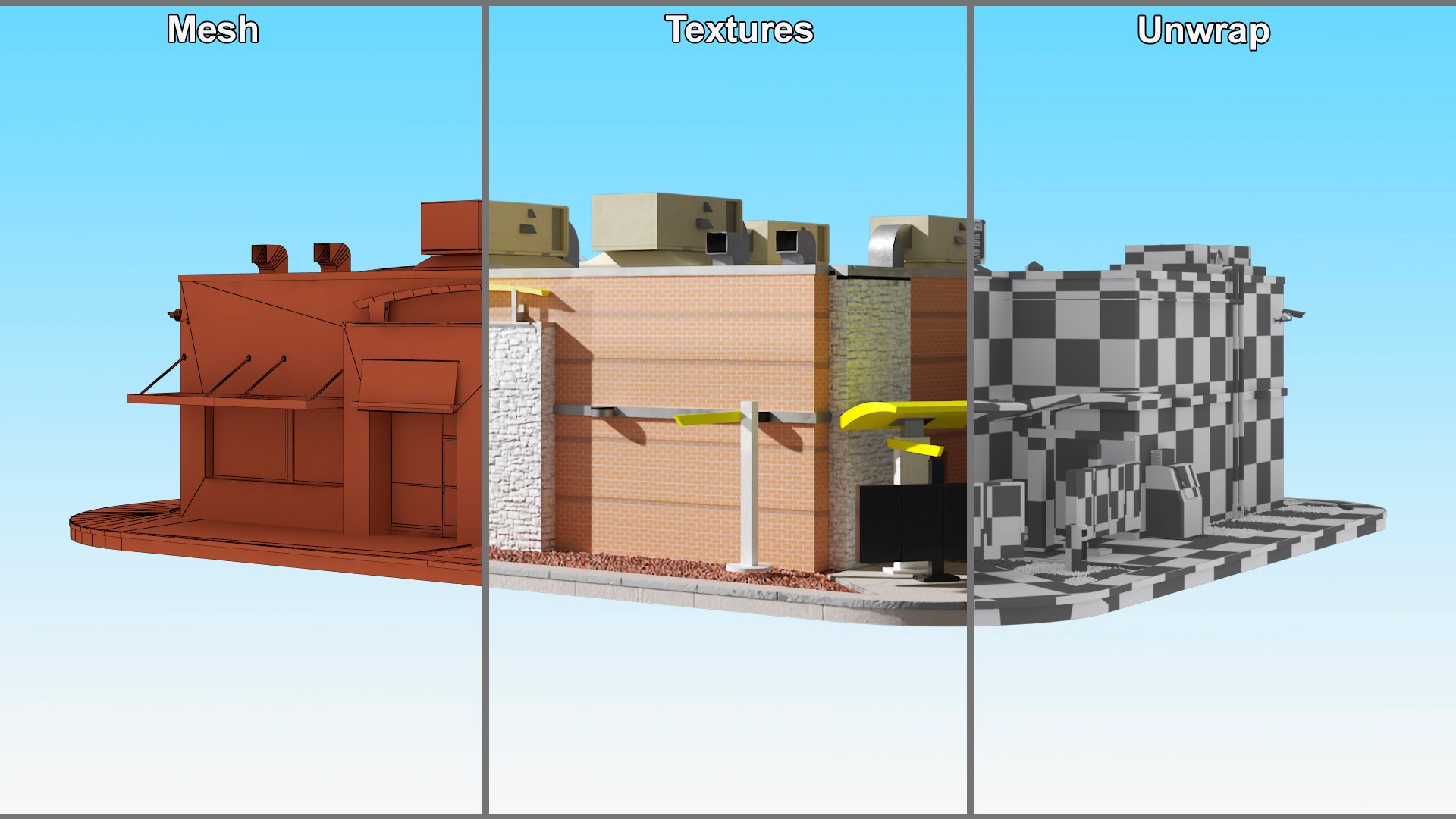 3D Unbranded Fast Food Building - TurboSquid 2382785