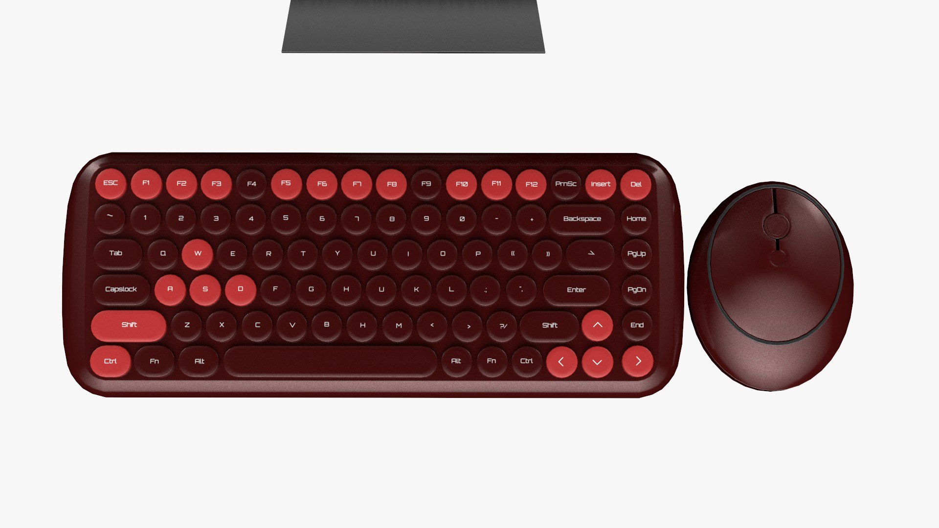 3D Wireless Pc Set Monitor Keyboard Mouse Red Wine Version - TurboSquid ...