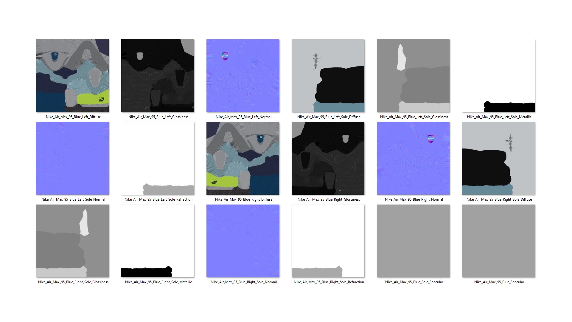 Nike Air Max 95 Blue 3D Model - TurboSquid 1975699