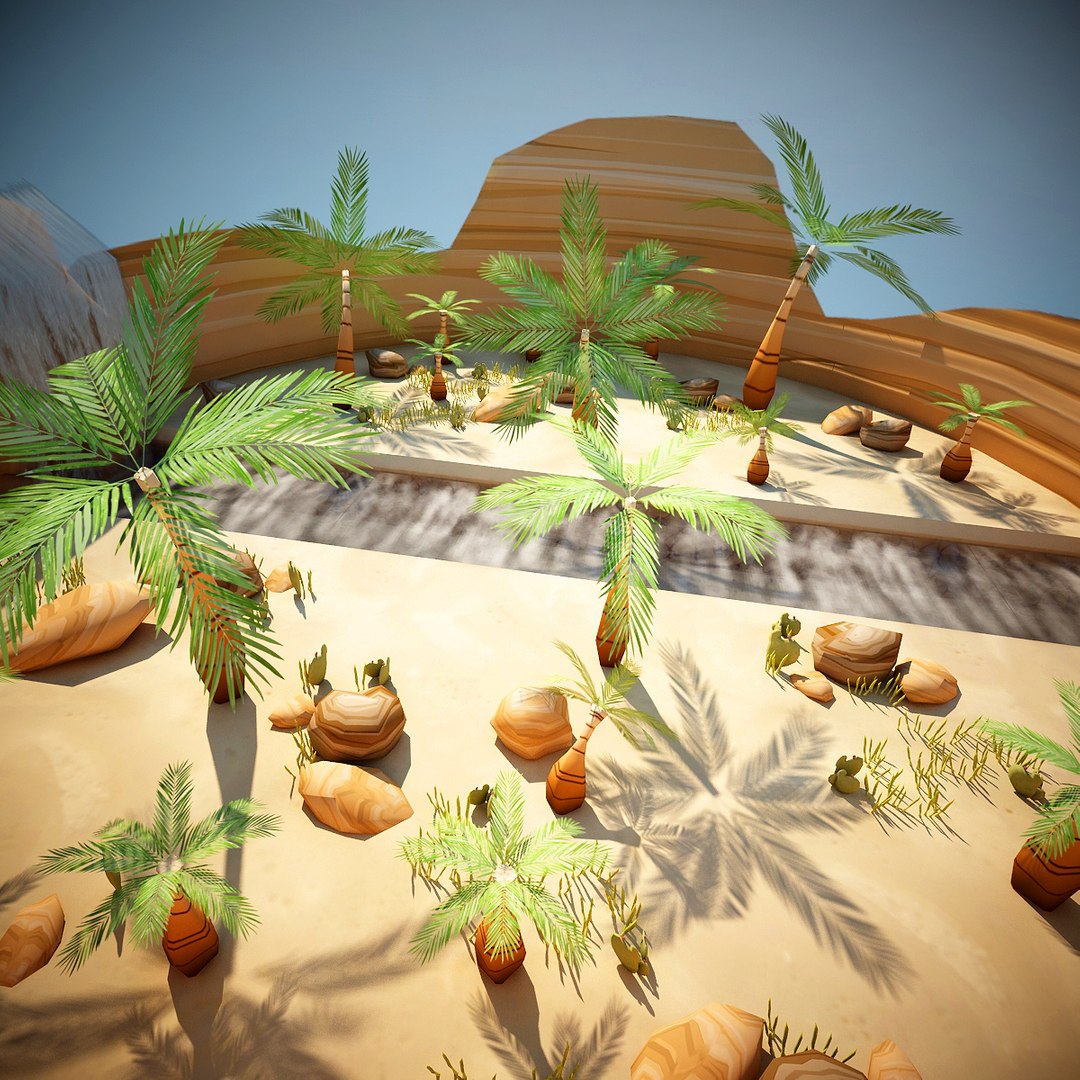 3d 3ds Cartoon Desert