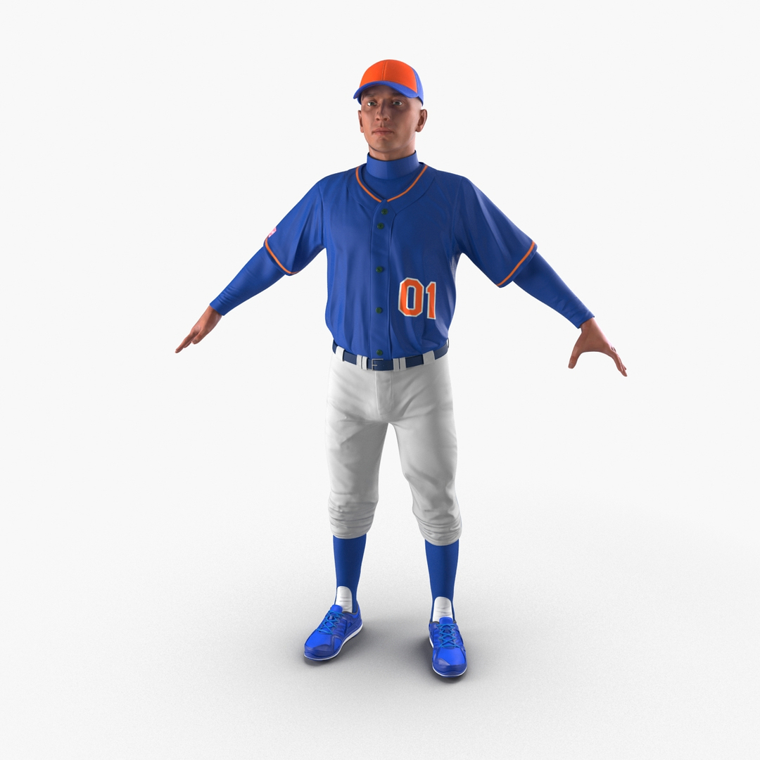 3d Model Baseball Player Generic 3