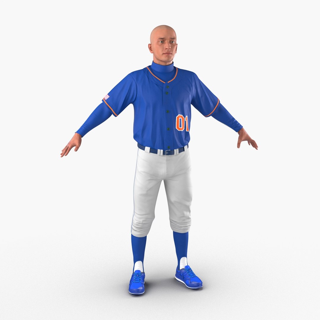 3d Model Baseball Player Generic 3