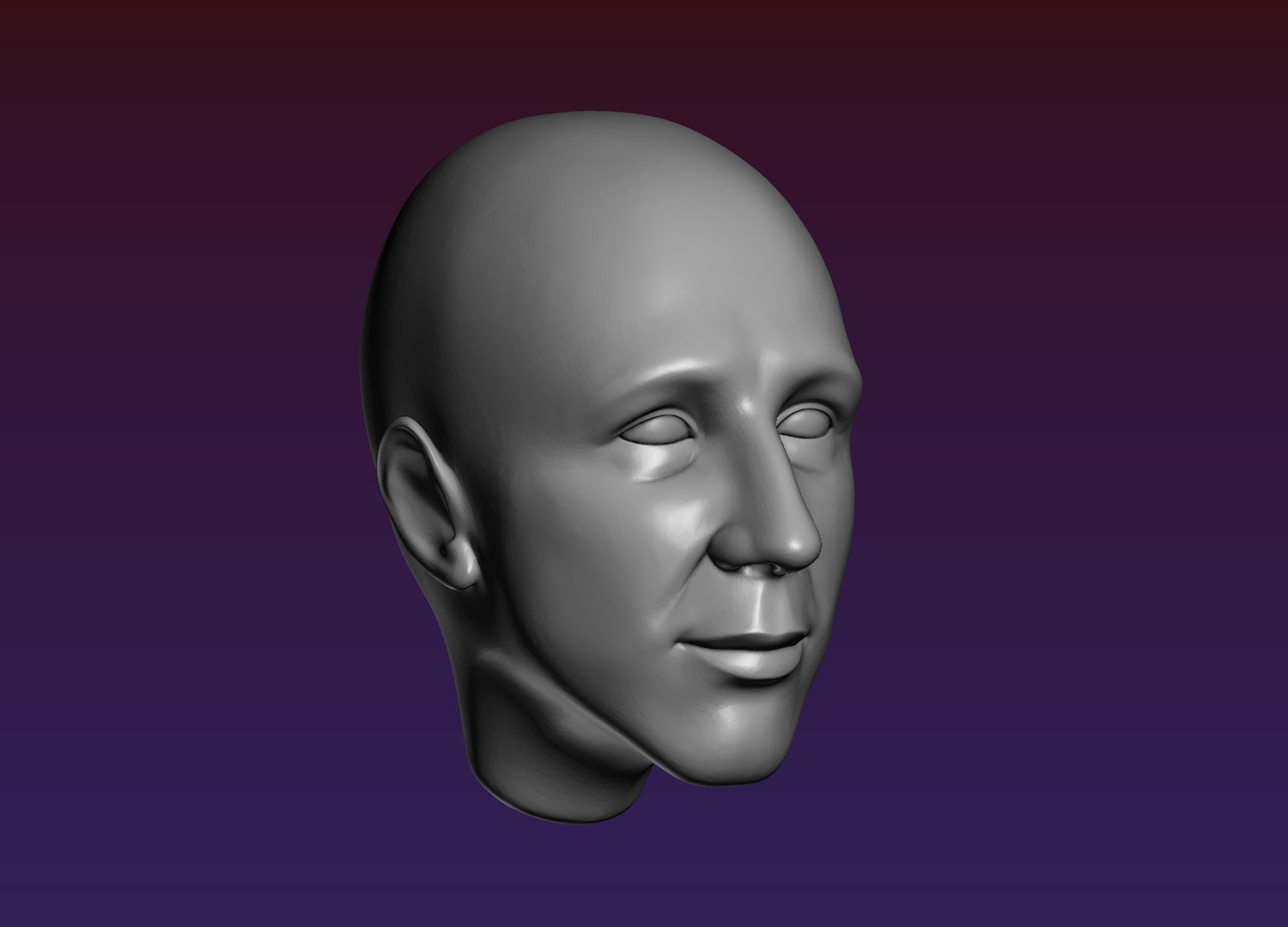 Male Head 7 - Bald Head Model - TurboSquid 1889201