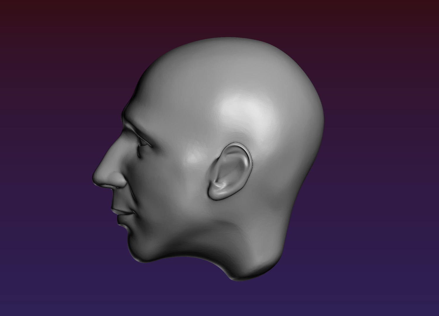 Male Head 7 - Bald Head Model - TurboSquid 1889201