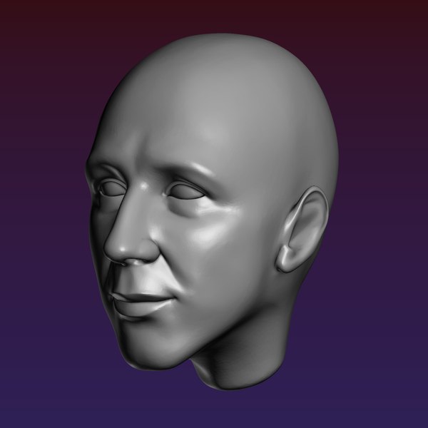 3D модель Male head 7 - Bald head - TurboSquid 1889201