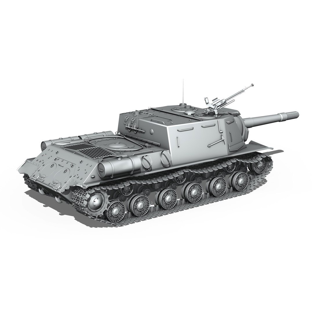 Isu-152 Heavy Tank Gun 3d Model