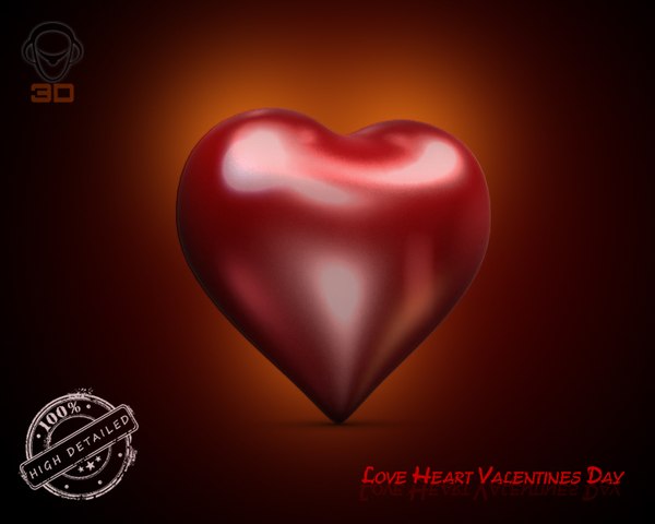 3d model love heart
