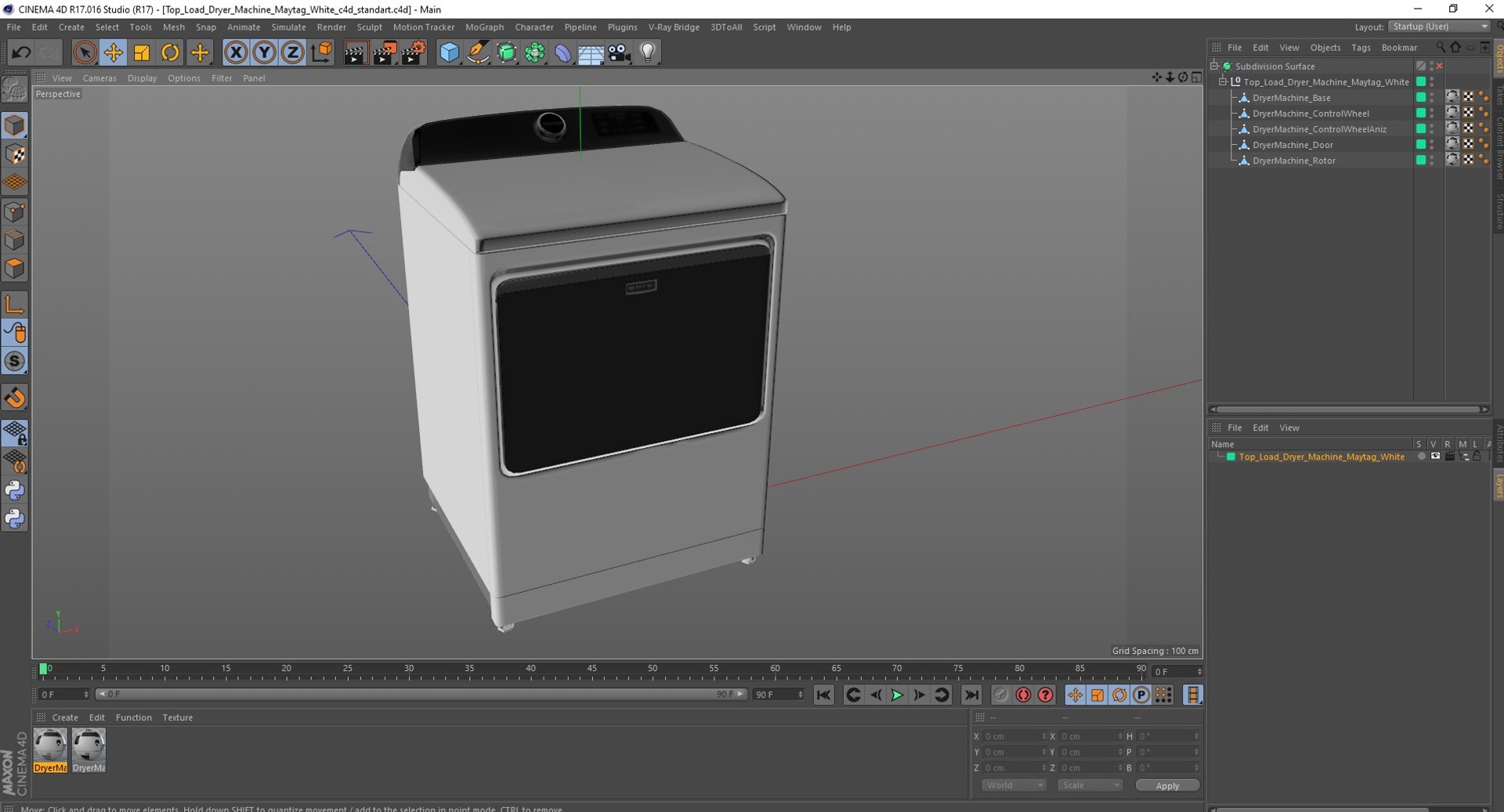 3D Top Load Dryer Machine Maytag White - TurboSquid 2097568