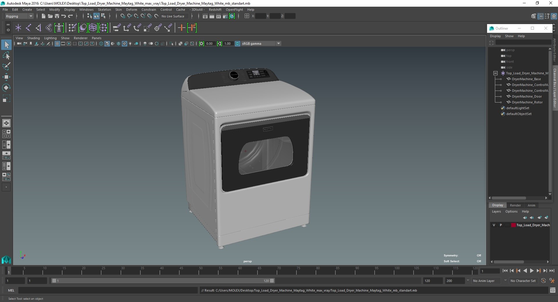 3D Top Load Dryer Machine Maytag White - TurboSquid 2097568