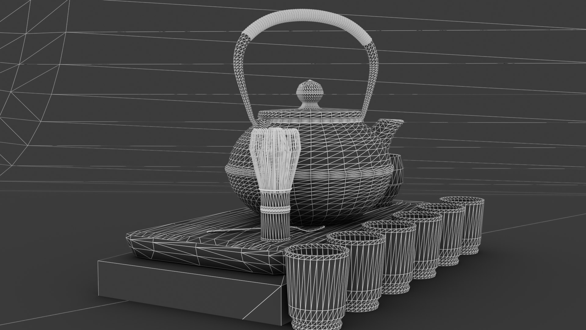 Oriental Tea Set Teapot 3D Model - TurboSquid 1709118