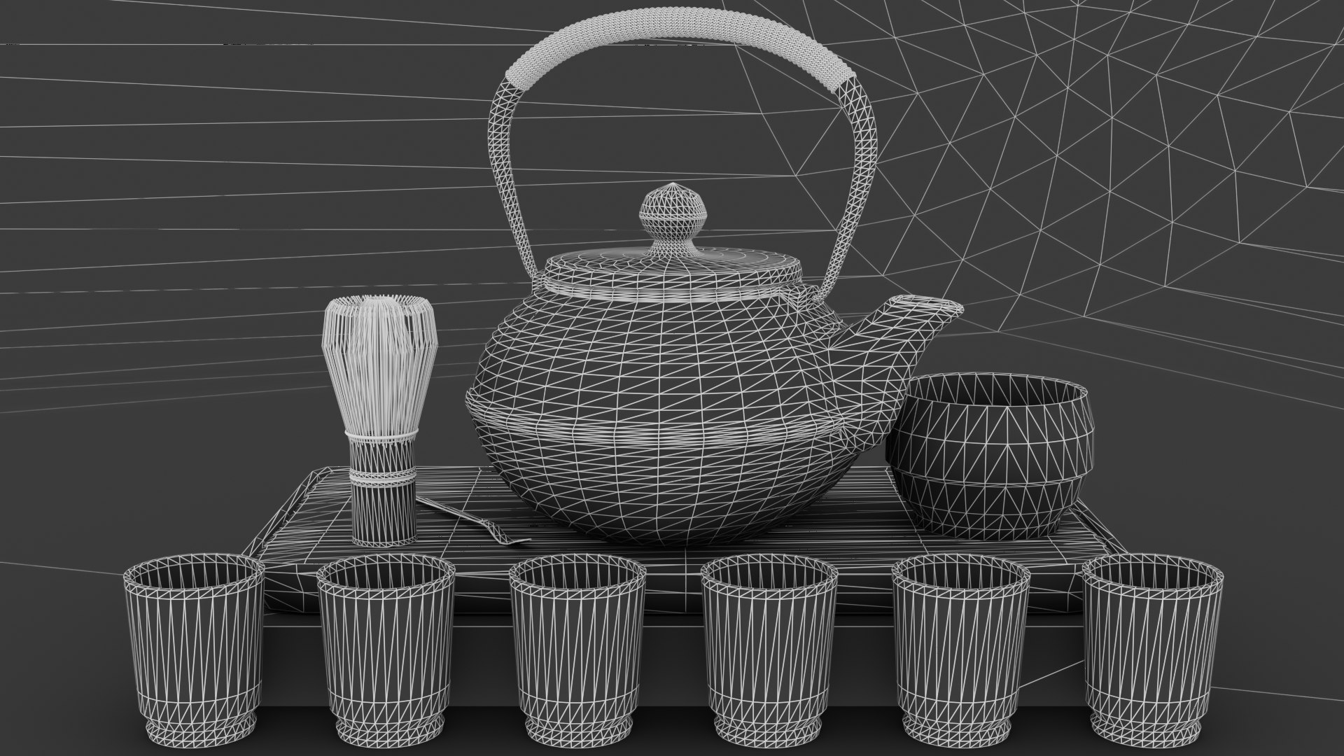 Oriental Tea Set Teapot 3D Model - TurboSquid 1709118