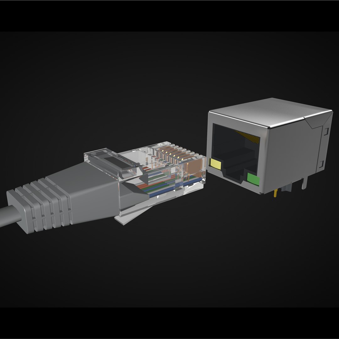 Connector Ethernet Socket Model - TurboSquid 1327940