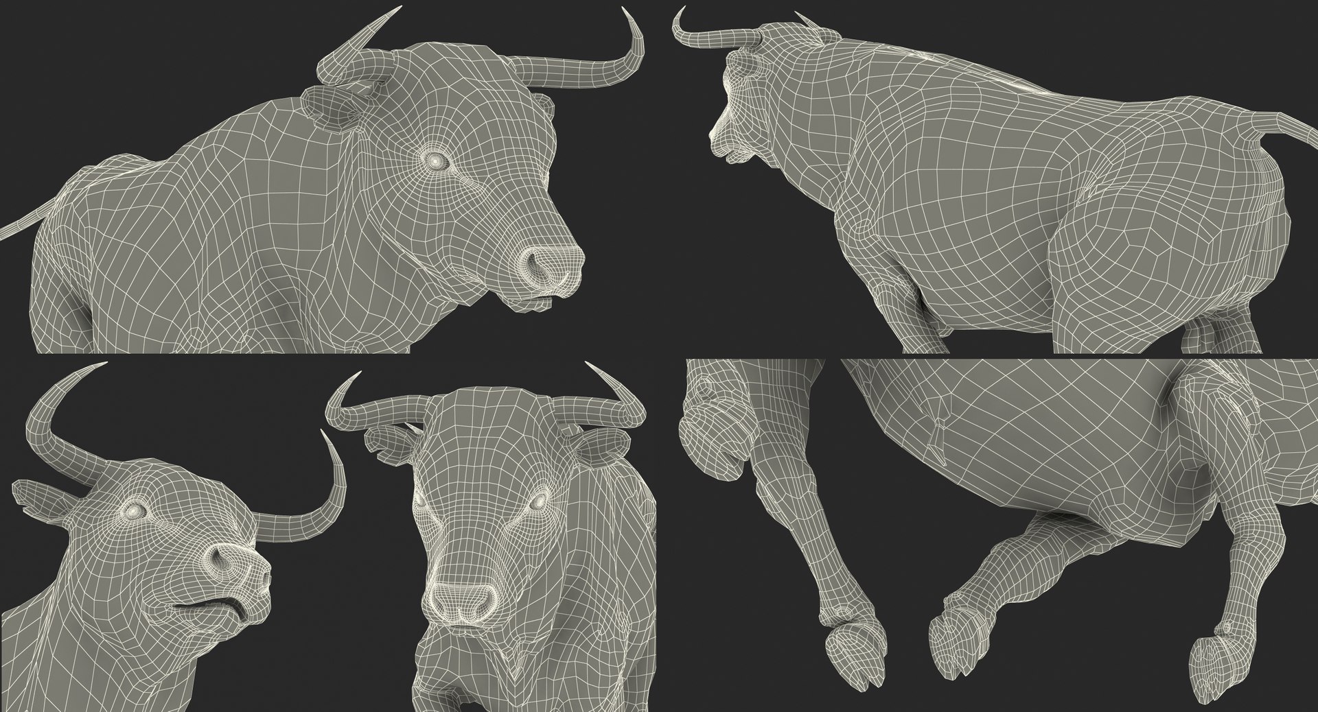 3D bull running pose model - TurboSquid 1217757