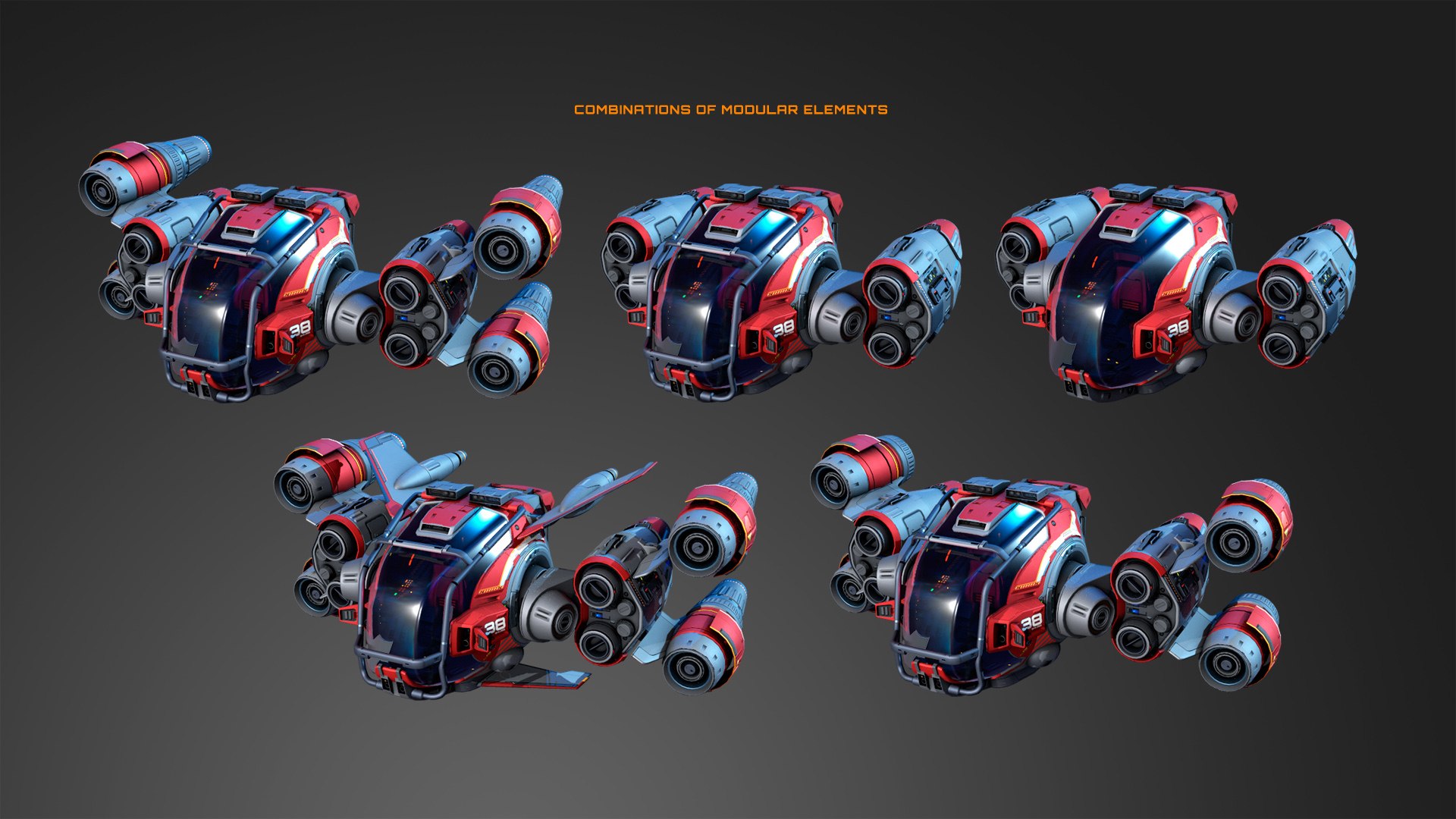 Modular SCARAB Starfighter 3D Model - TurboSquid 2101516