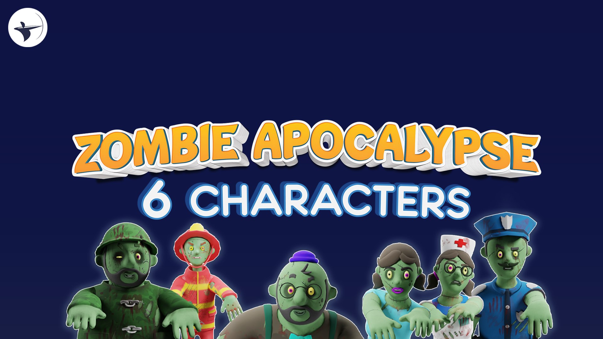6 Cartoon Zombie APOCALYPSE Characters With Rig And Blendshapes Pack ...