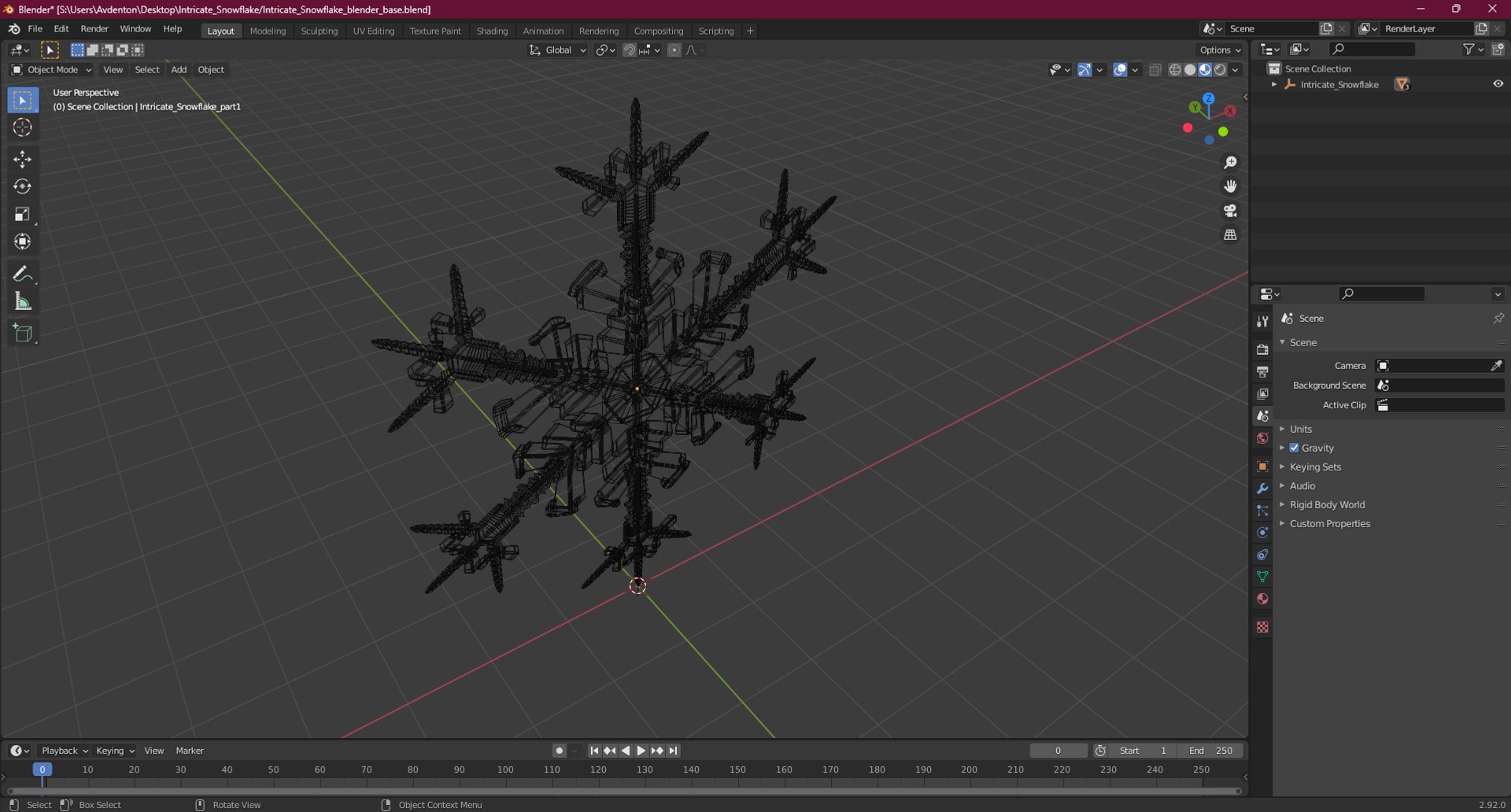 Intricate Snowflake 3D Model - TurboSquid 2243863