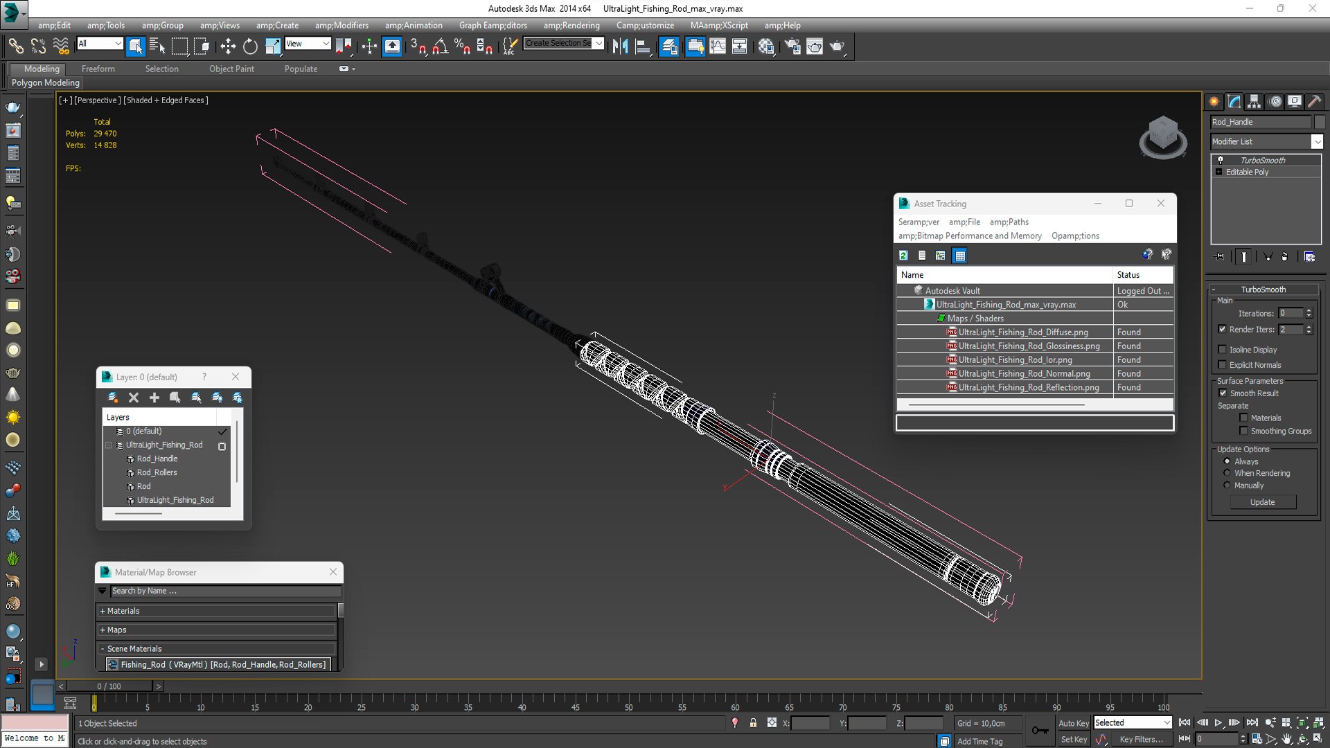 UltraLight Fishing Rod 3D Model - TurboSquid 2141117