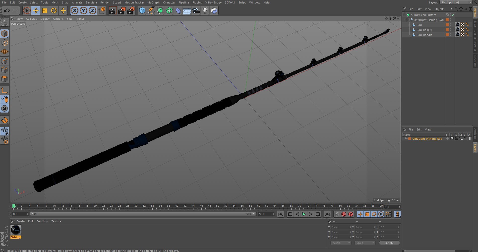 UltraLight Fishing Rod 3D Model - TurboSquid 2141117