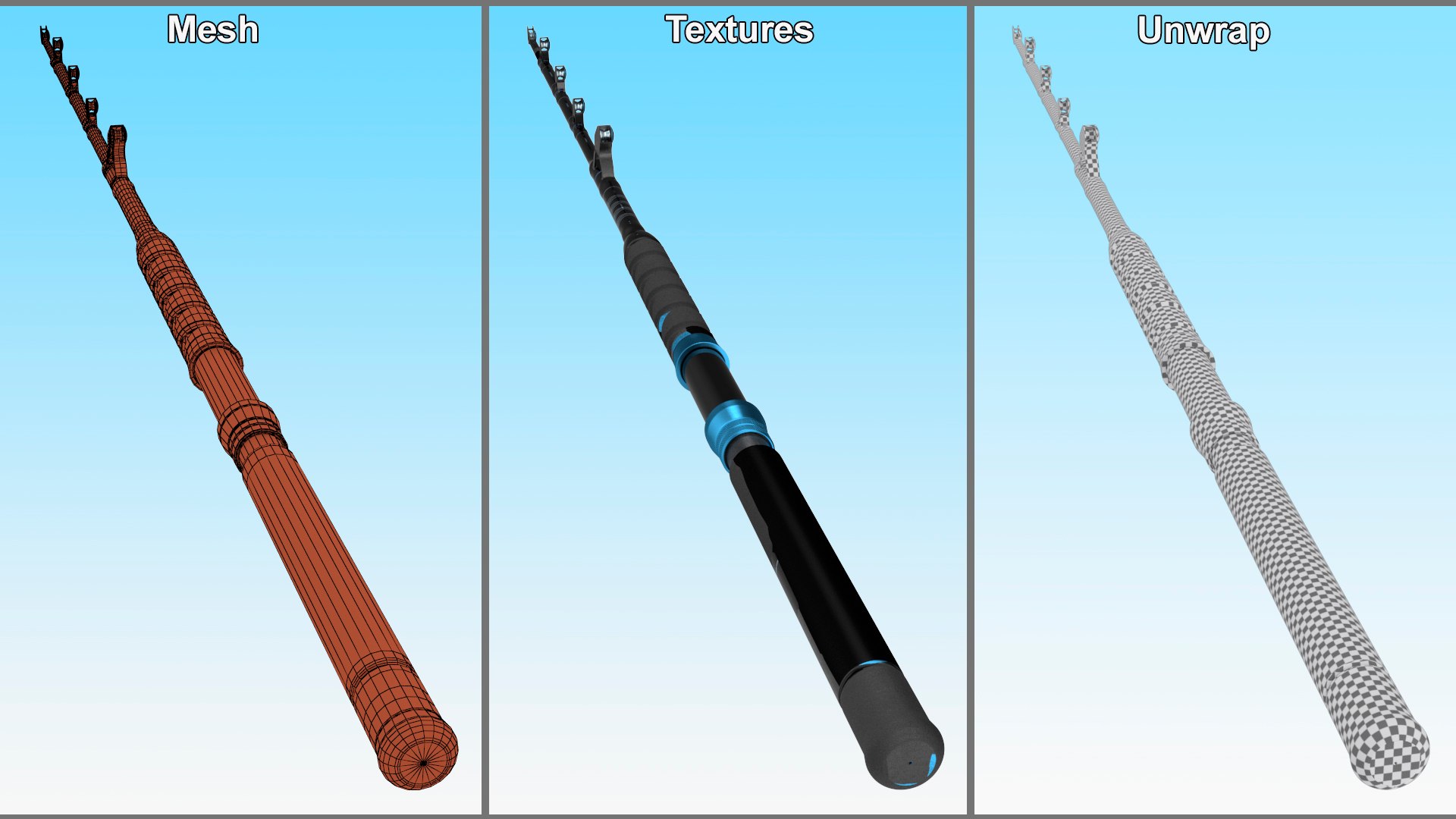 UltraLight Fishing Rod 3D Model - TurboSquid 2141117