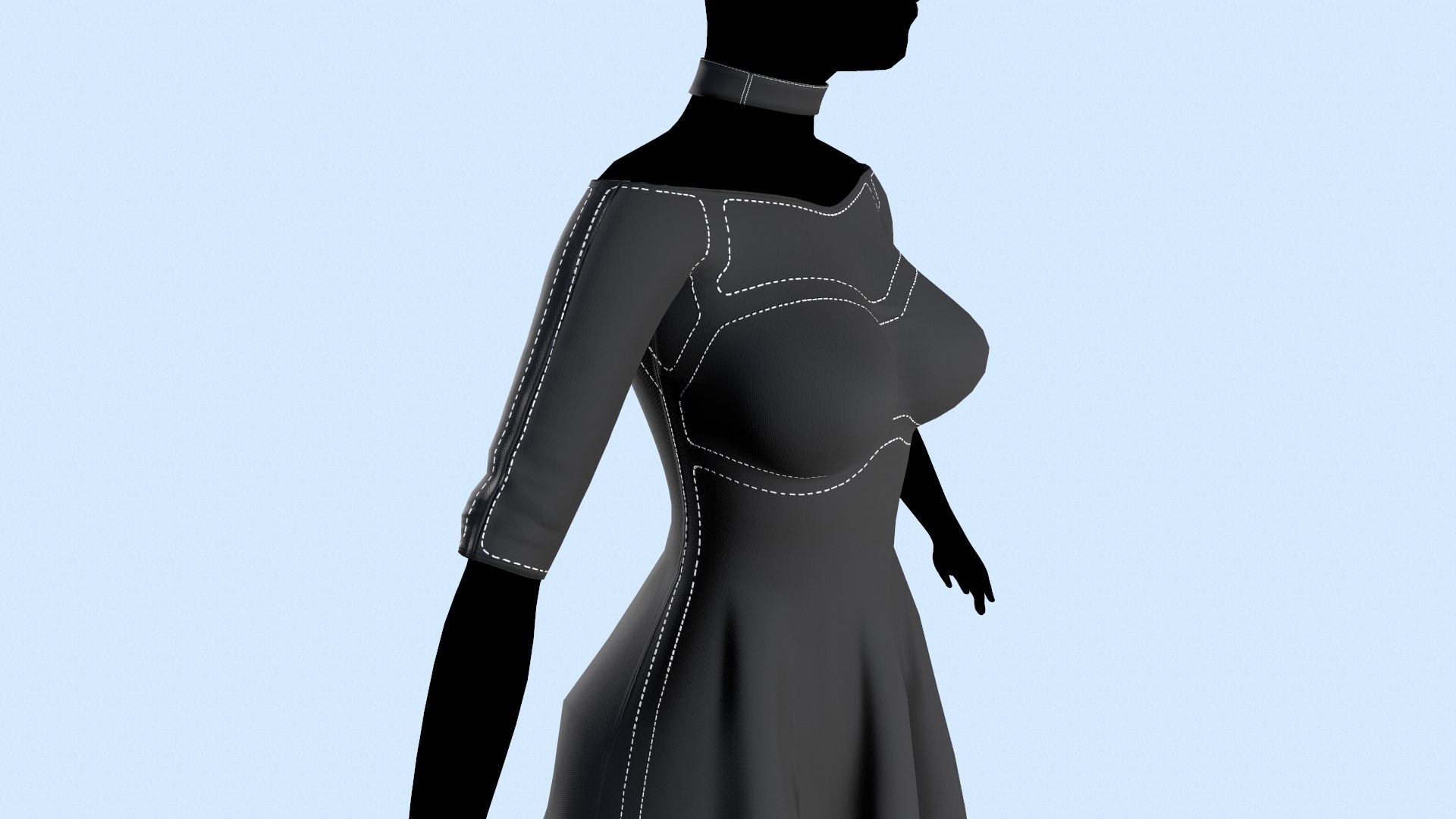 Fashion Dress Clothing 3D Model - TurboSquid 1668569