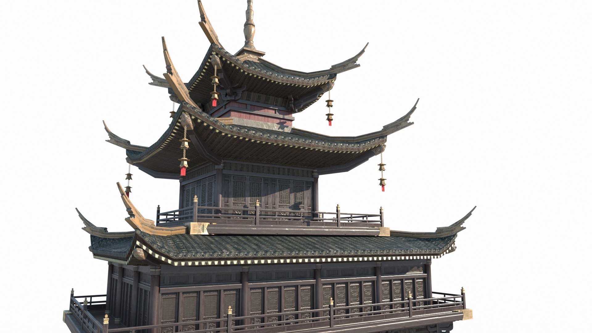 Ancient Asian Architecture Palace Gate Tower 3D Model - TurboSquid 2050832
