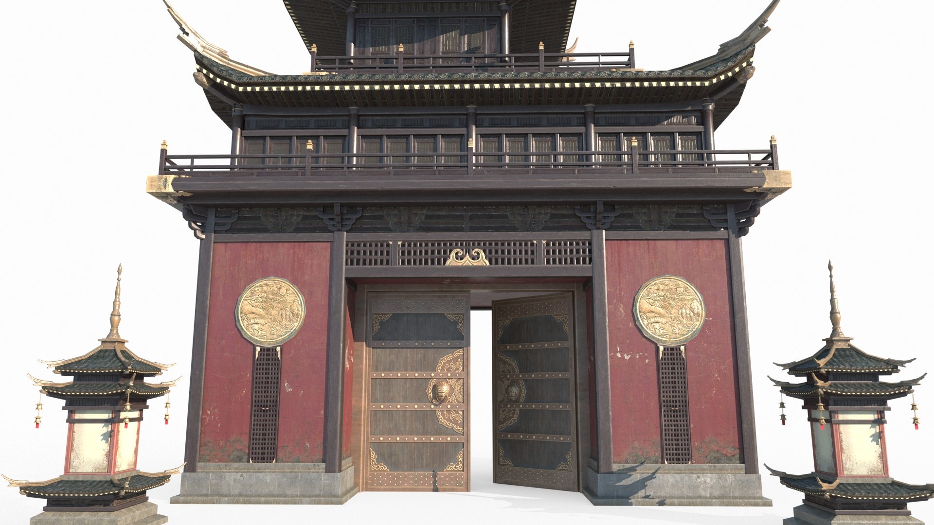 Ancient Asian Architecture Palace Gate Tower 3D Model - TurboSquid 2050832