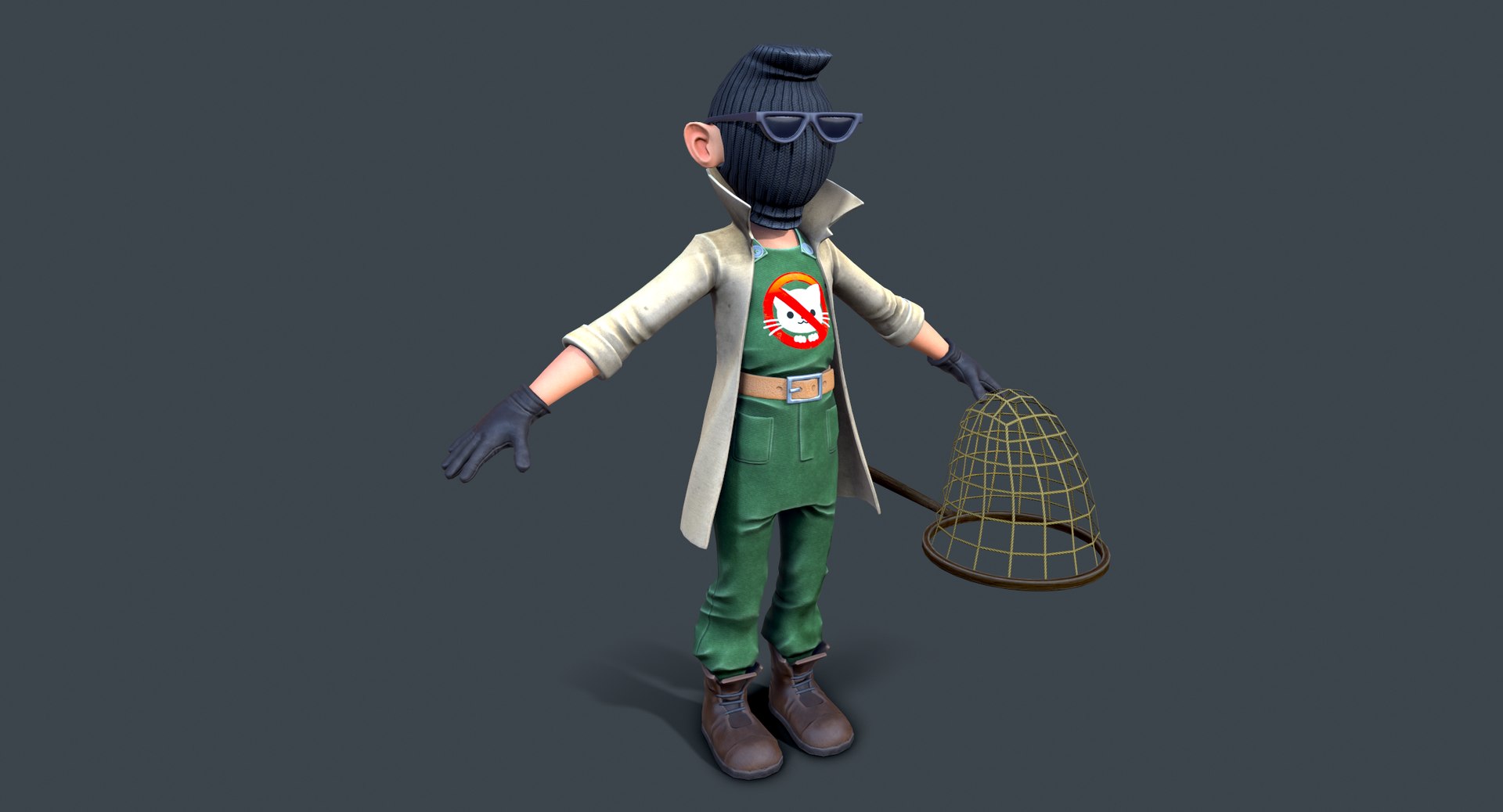 3D Ready Cartoon Cat Catcher - TurboSquid 1448771