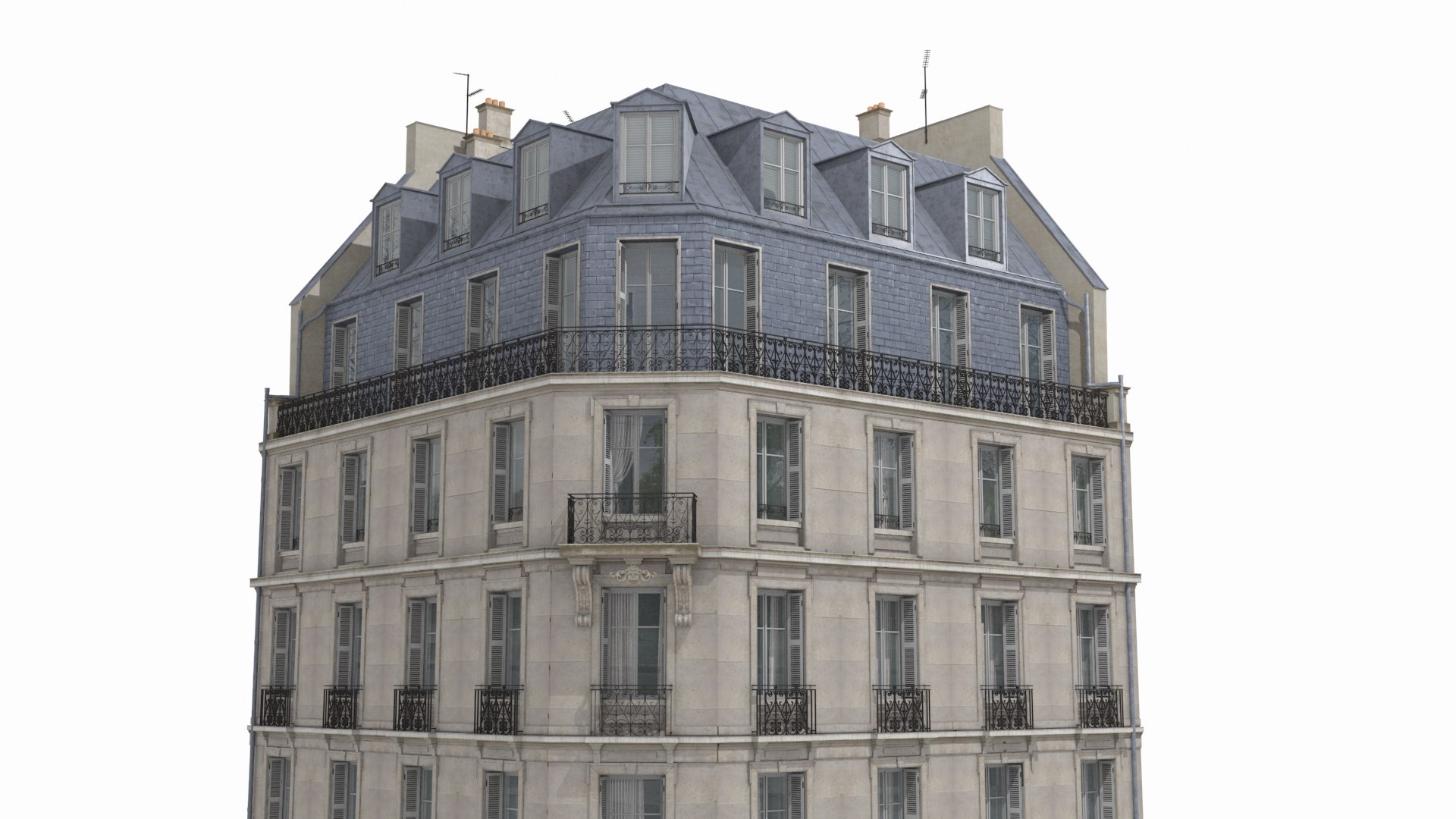 3D Old Paris Building Model - TurboSquid 1647208