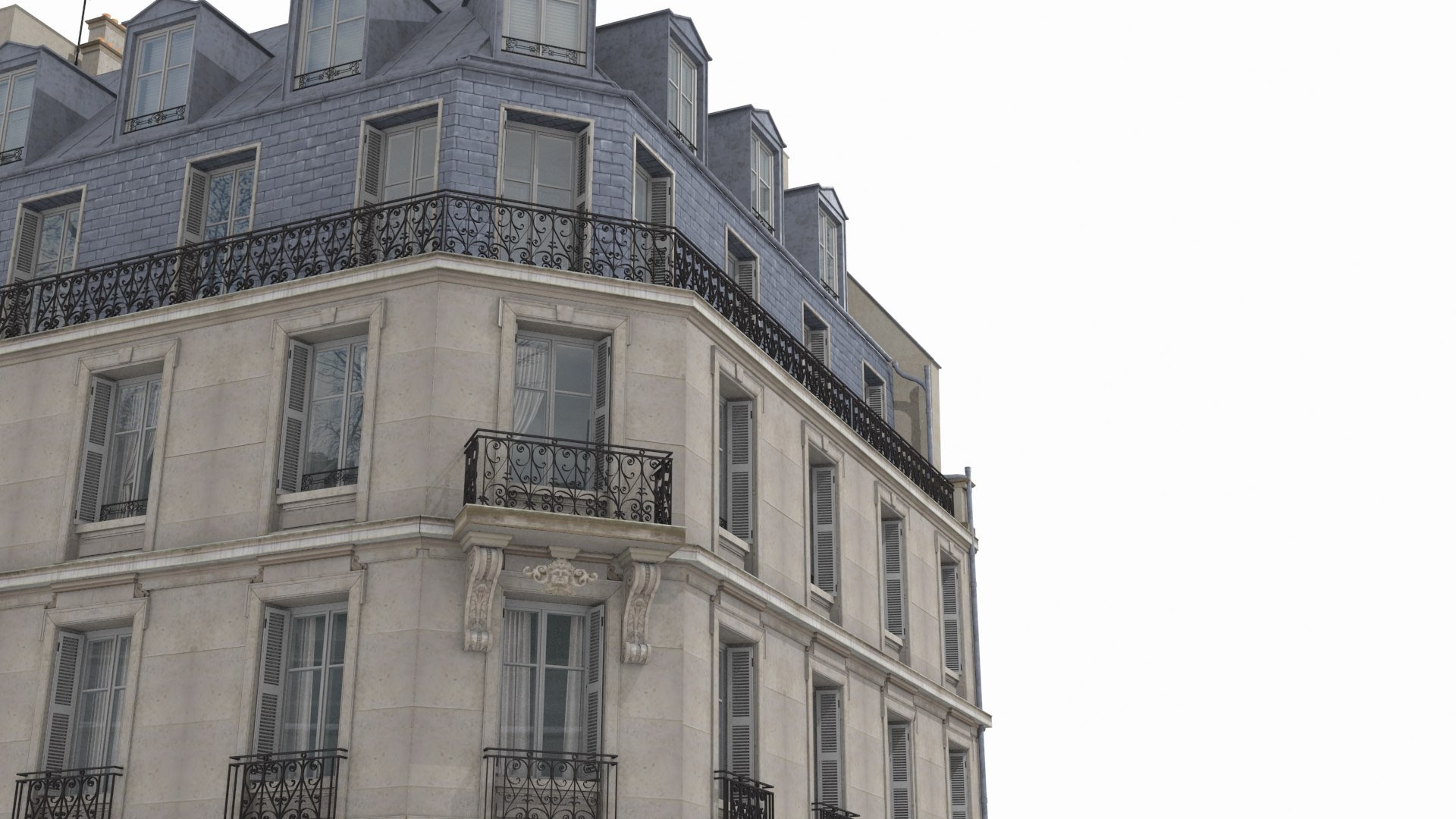 3D Old Paris Building Model - TurboSquid 1647208