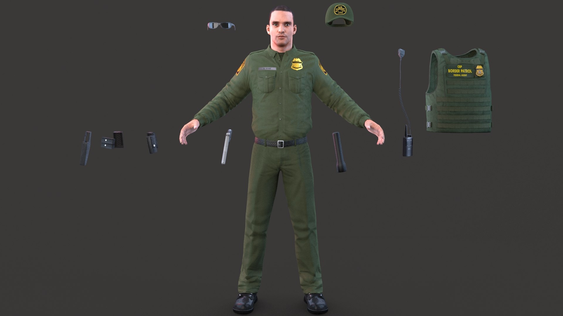 3D Border Officer Model - TurboSquid 1806927
