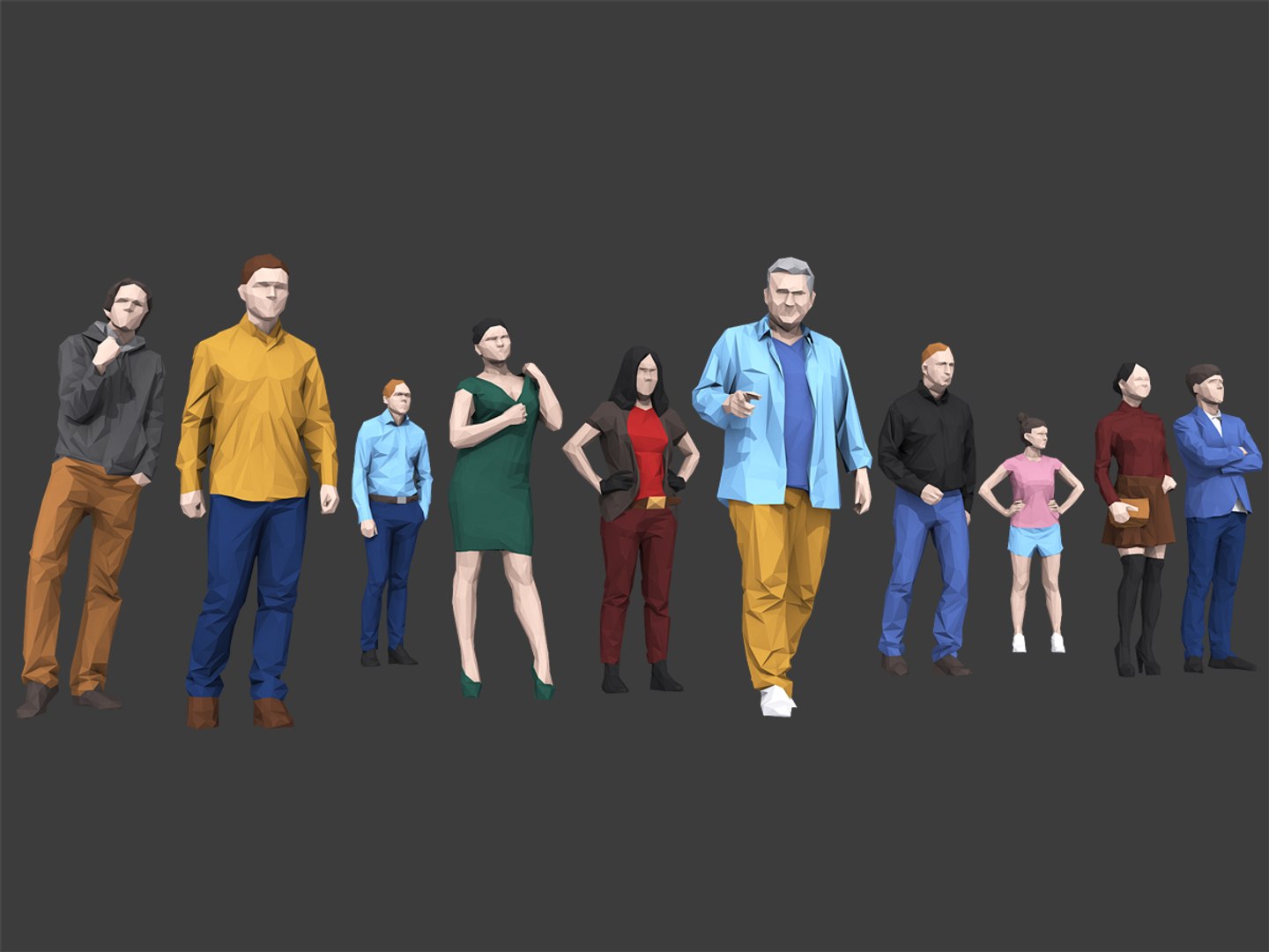 3D Varicolored People 7 - TurboSquid 1186347