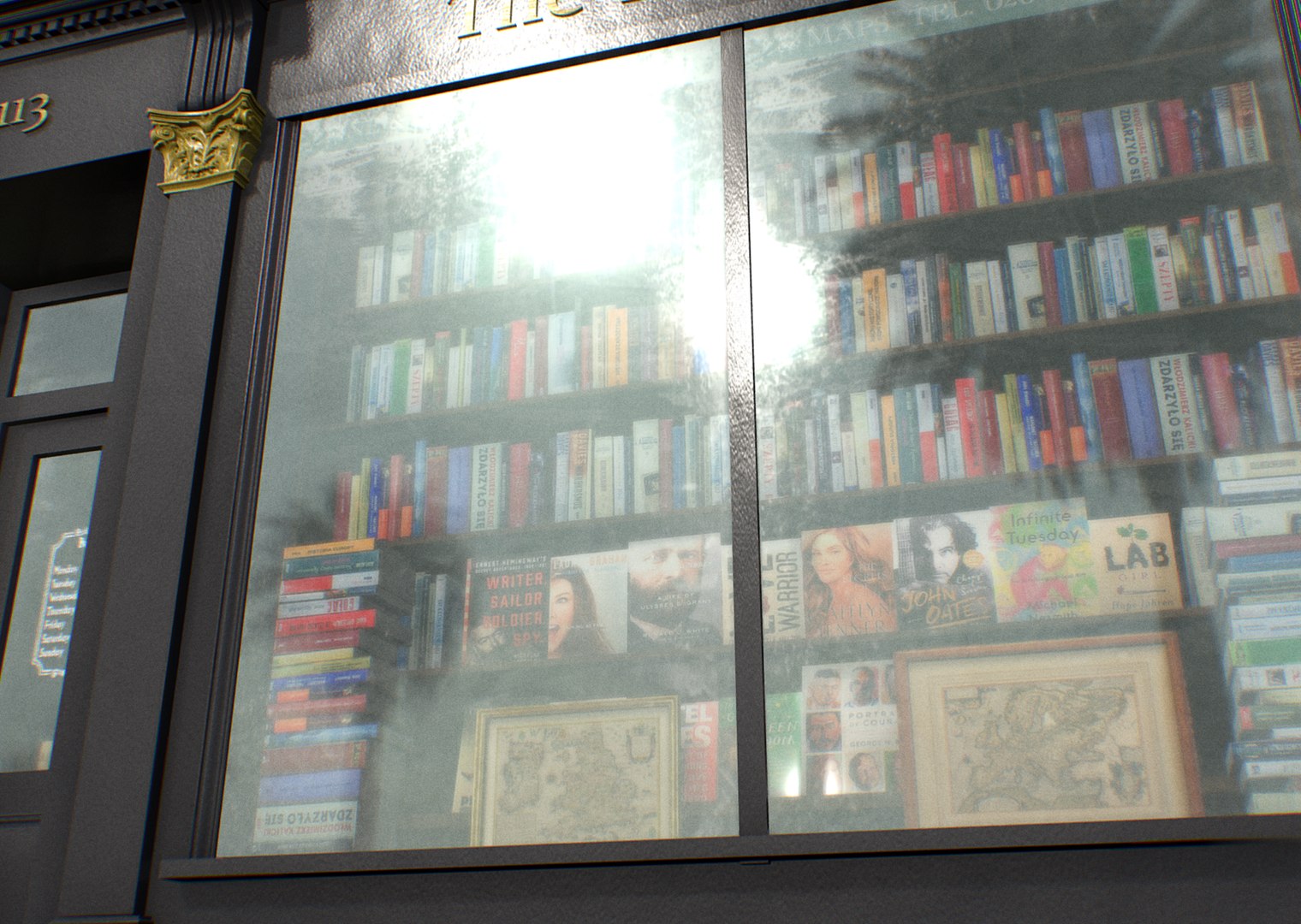 Realistic Storefront - Bookshop Model - TurboSquid 2167161