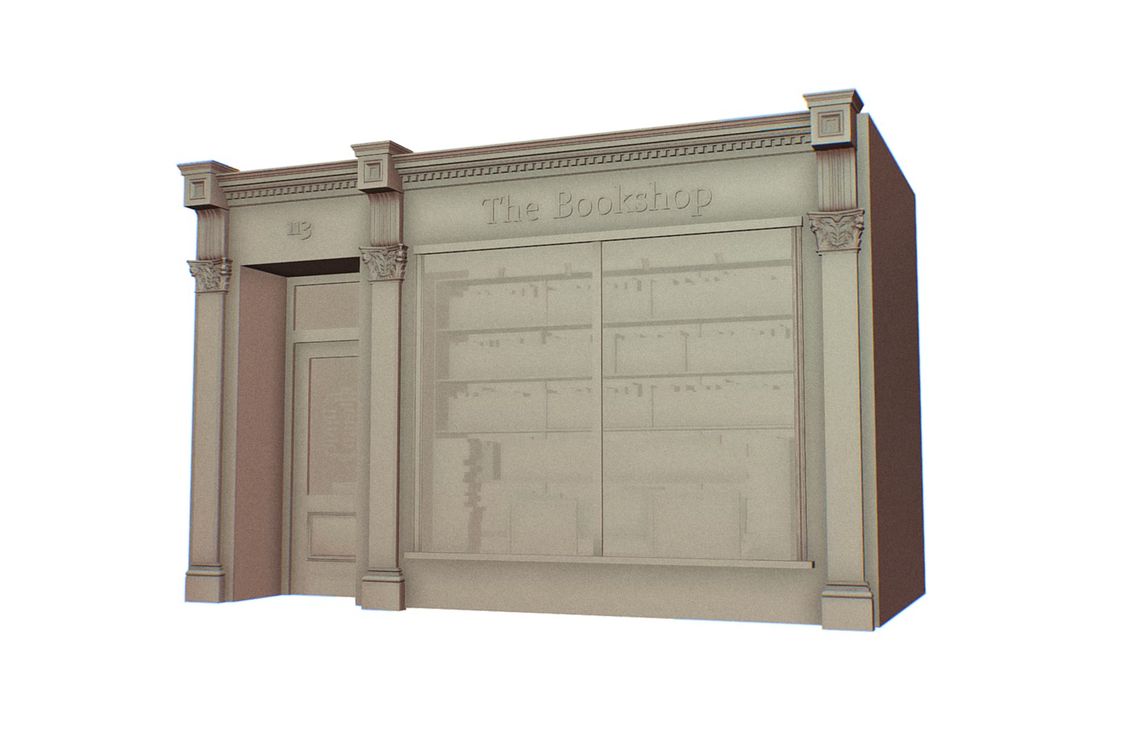 Realistic Storefront - Bookshop Model - TurboSquid 2167161