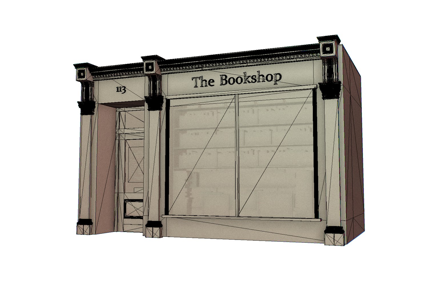 Realistic Storefront - Bookshop Model - TurboSquid 2167161