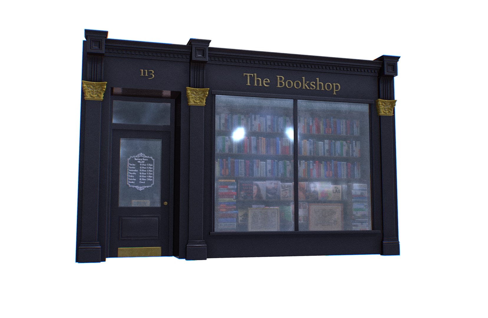 Realistic Storefront - Bookshop Model - TurboSquid 2167161
