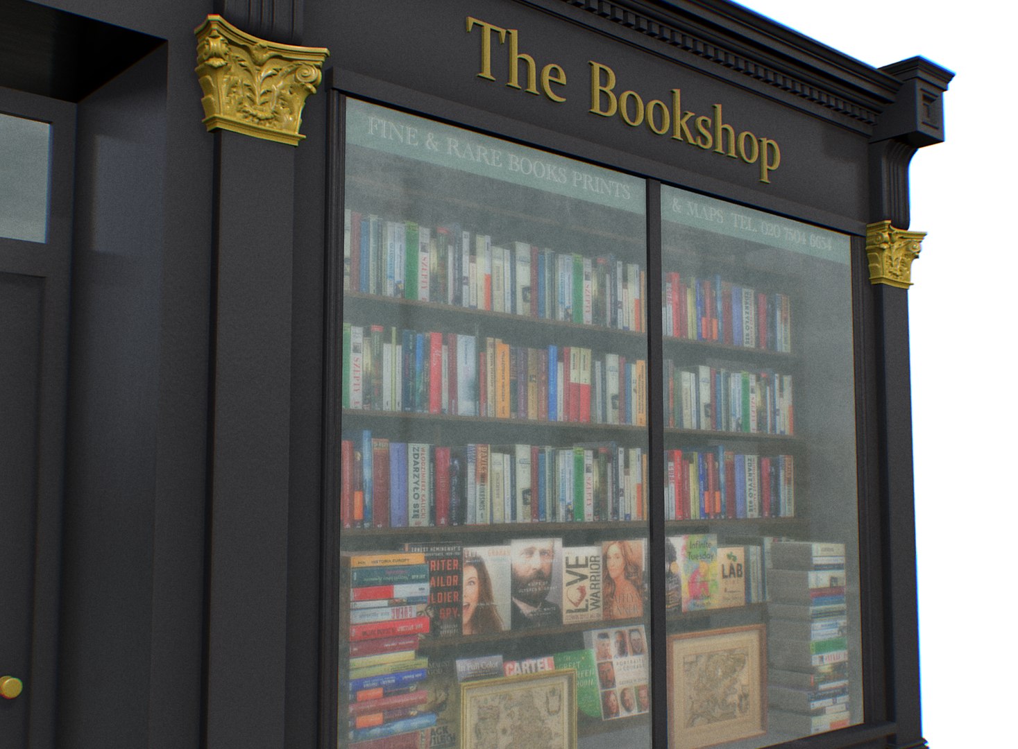 Realistic Storefront - Bookshop Model - TurboSquid 2167161