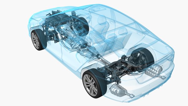 modelo 3d Rayos X de chasis y coches eléctricos Rayos X de chasis y ...