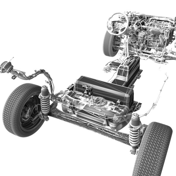 modelo 3d Rayos X de chasis y coches eléctricos Rayos X de chasis y ...