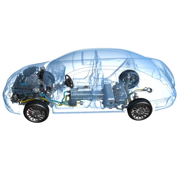 modelo 3d Rayos X de chasis y coches eléctricos Rayos X de chasis y ...