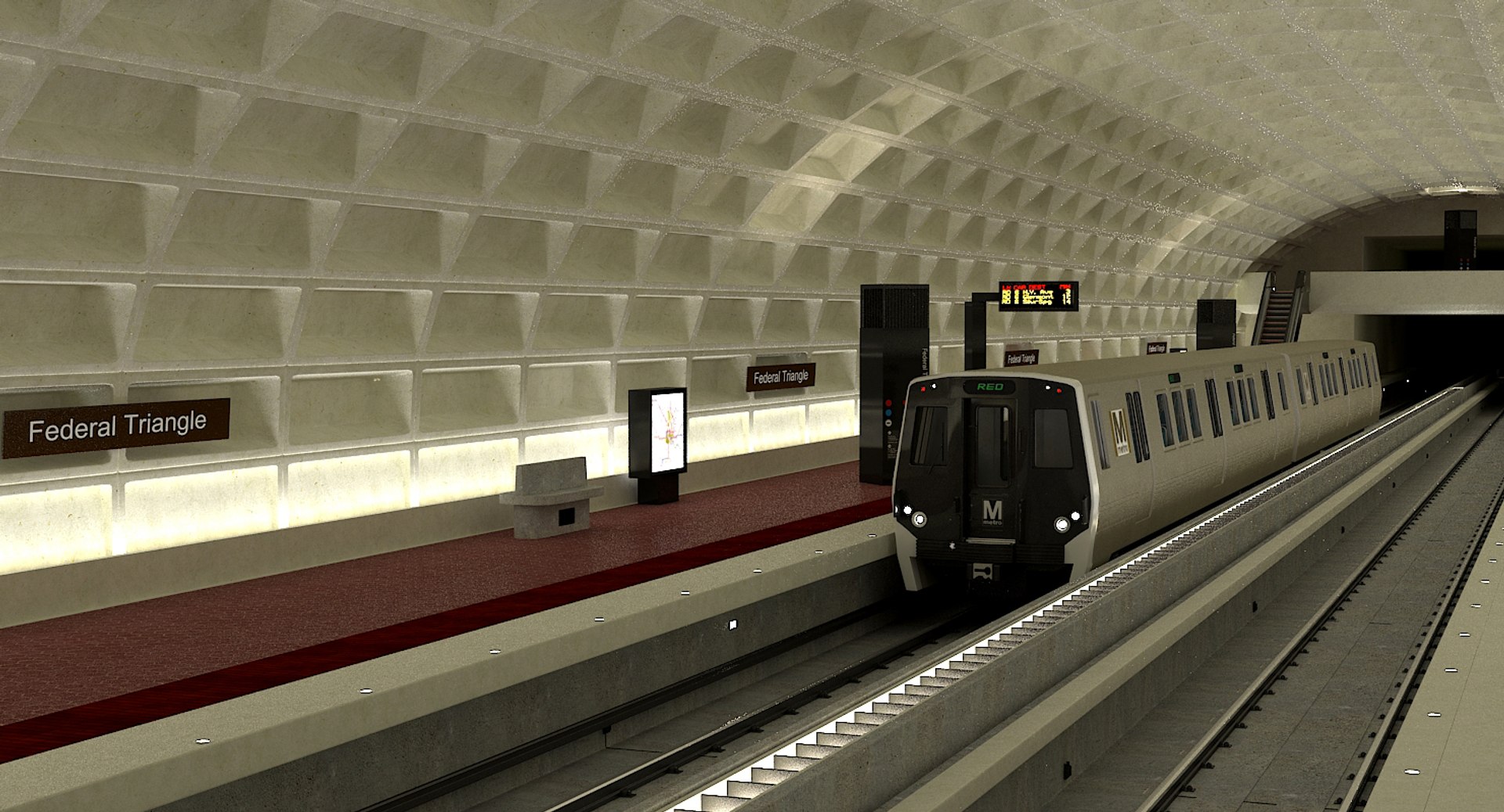 subway station metro 3d model