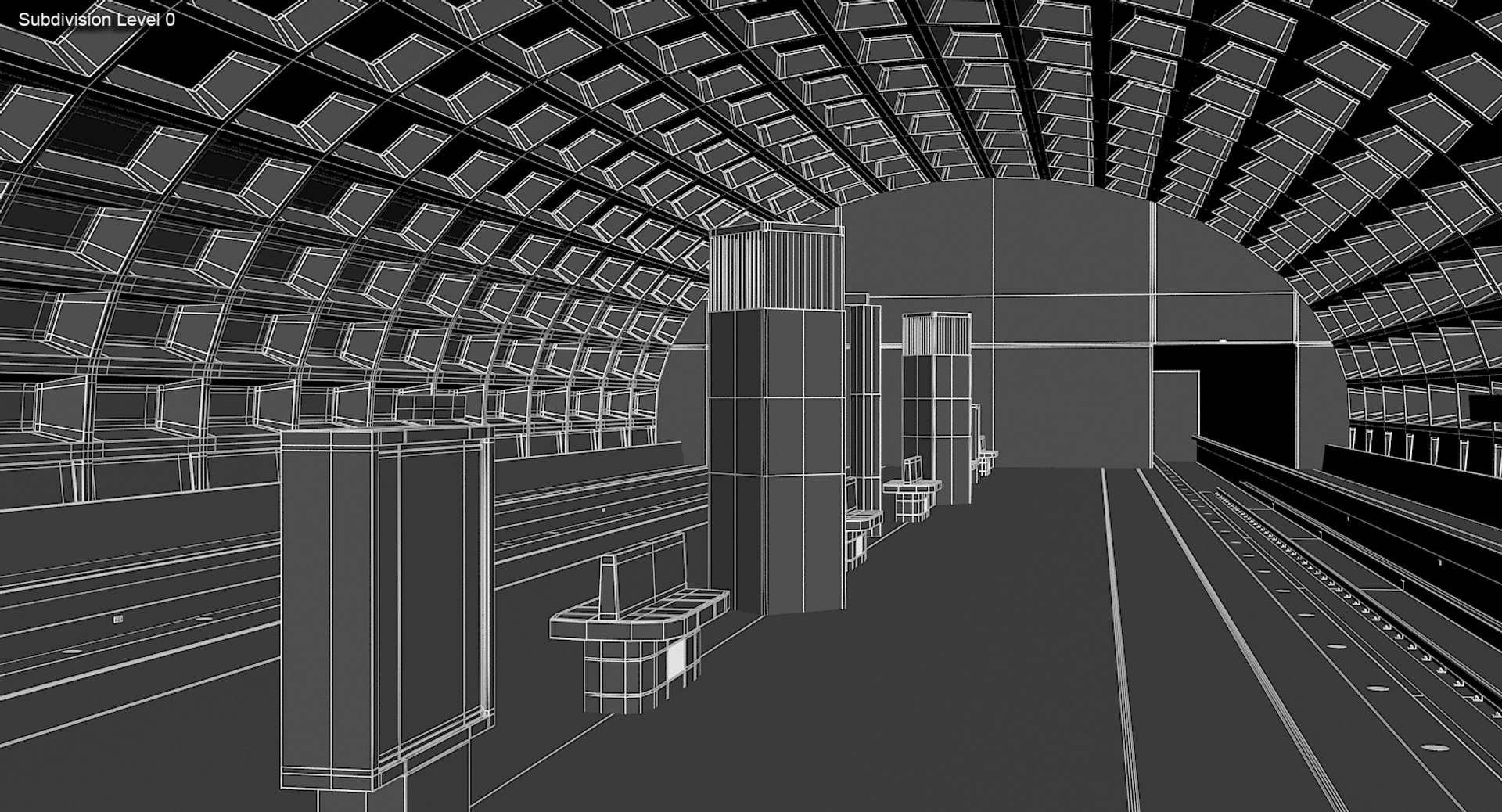 subway station metro 3d model