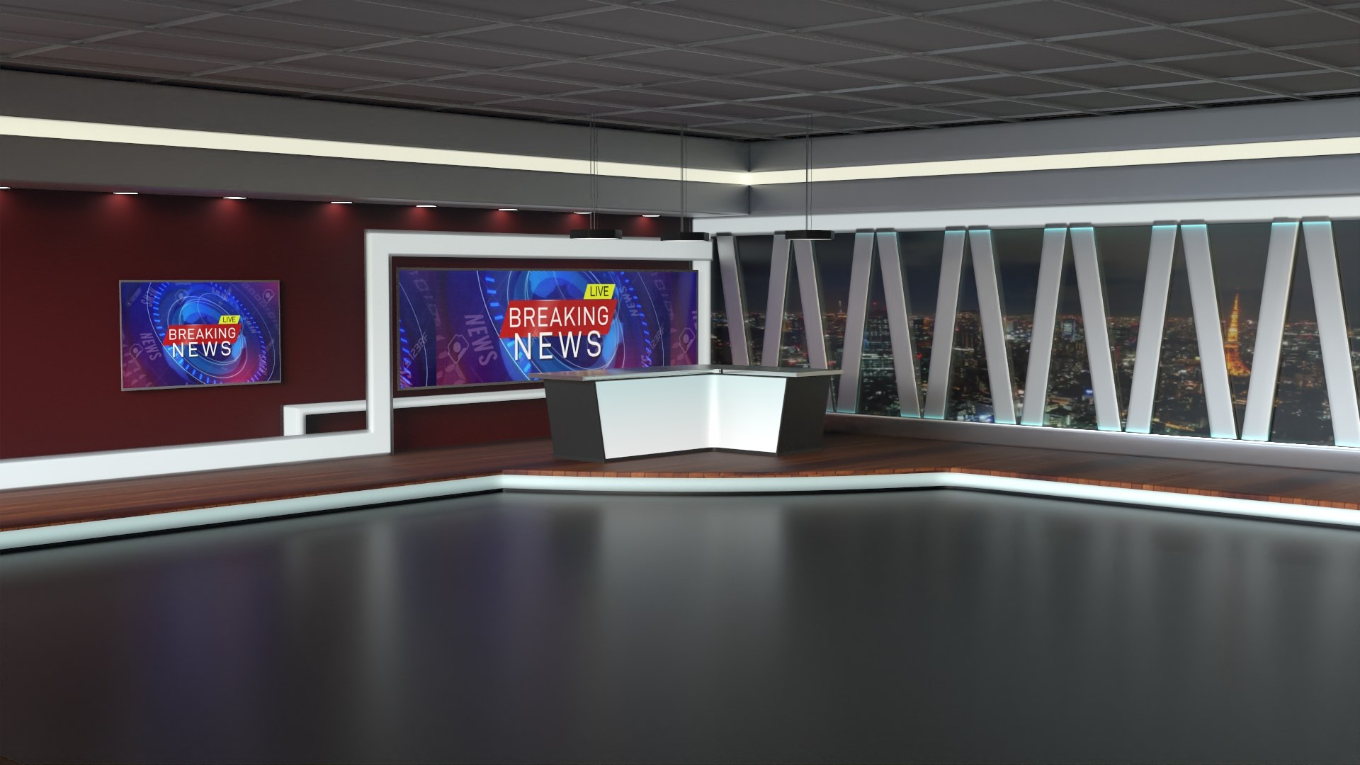 3D Virtual Set Tv News Model - TurboSquid 1691476