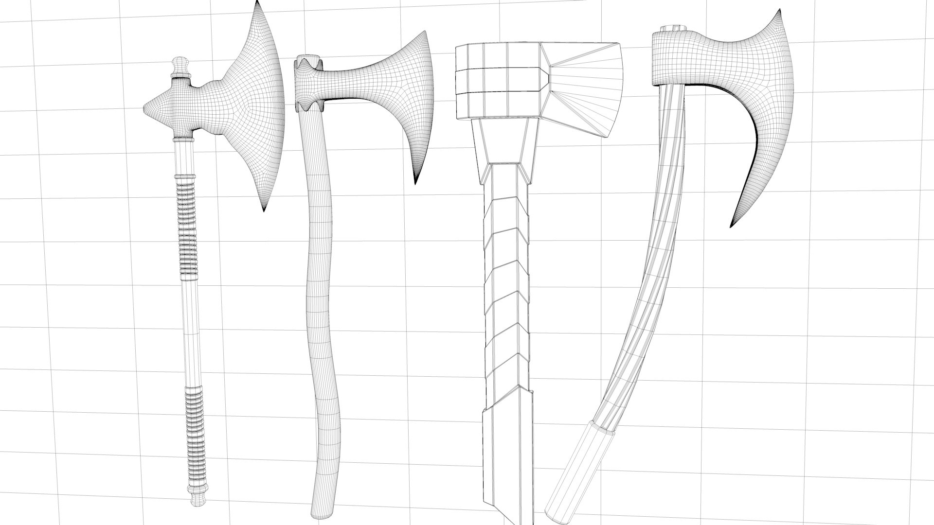 3D Model Axe Collection - TurboSquid 1798667